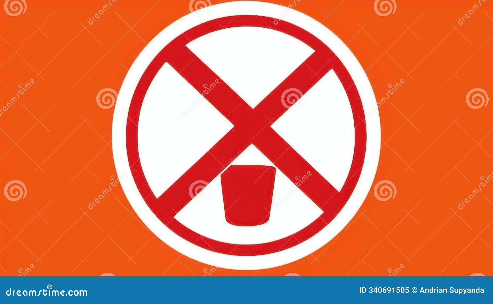 Drinking Not Allowed Symbol On Wooden Board And Three Blue Umbrella In ...