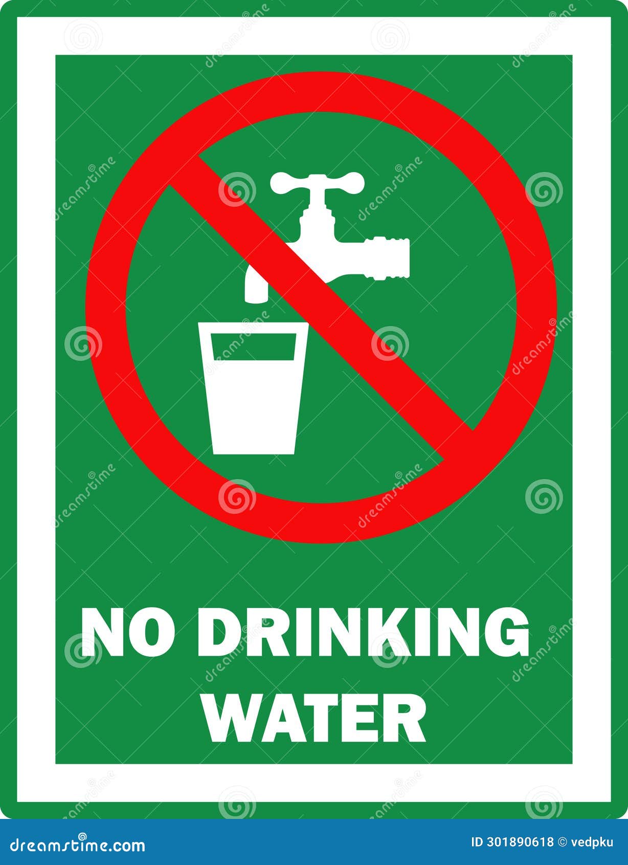 No Drinking Water Board No Drinking Water Sign Vector Stock Vector ...