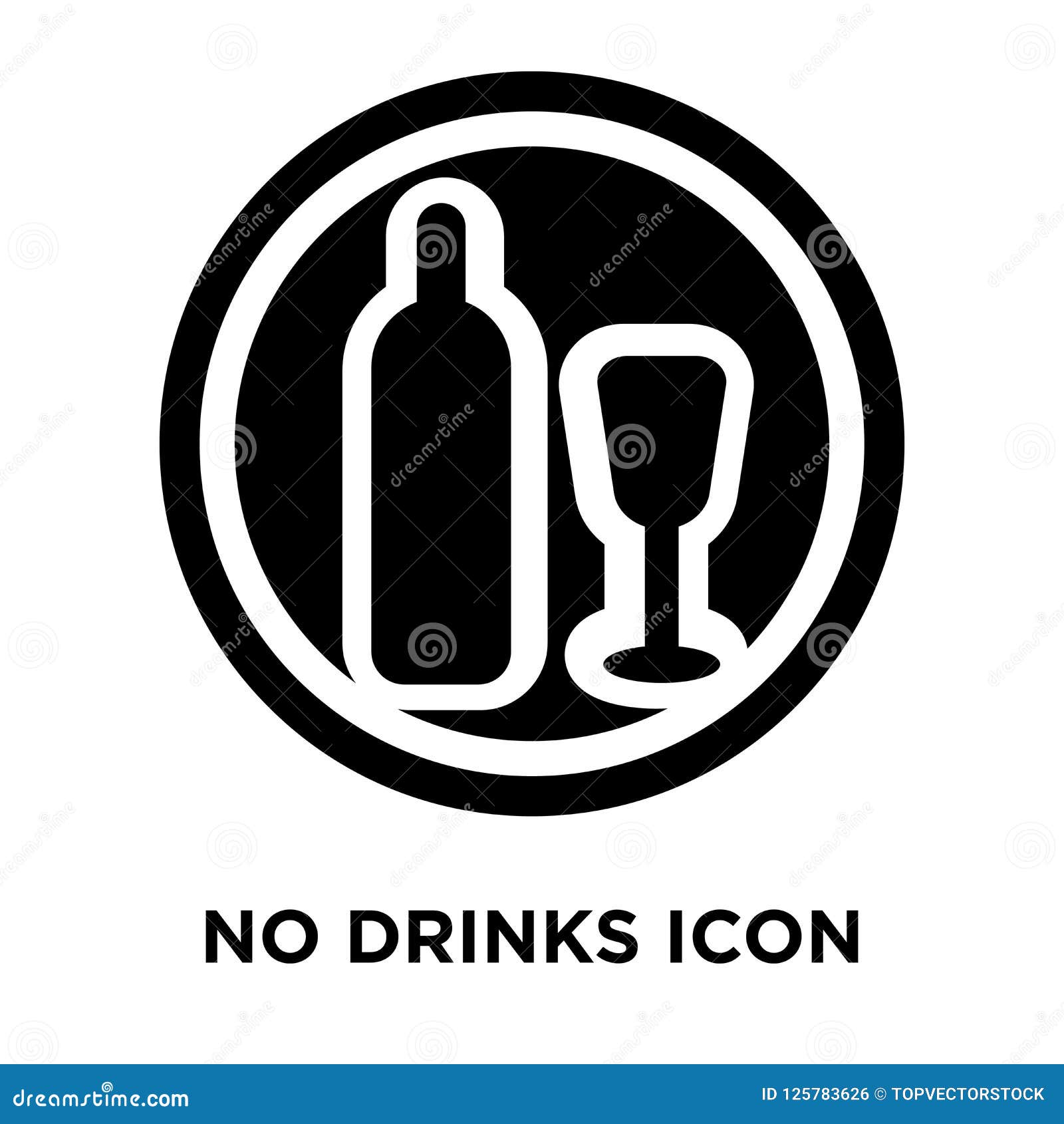 No Drinks Icon Vector Isolated on White Background, Logo Concept Stock ...