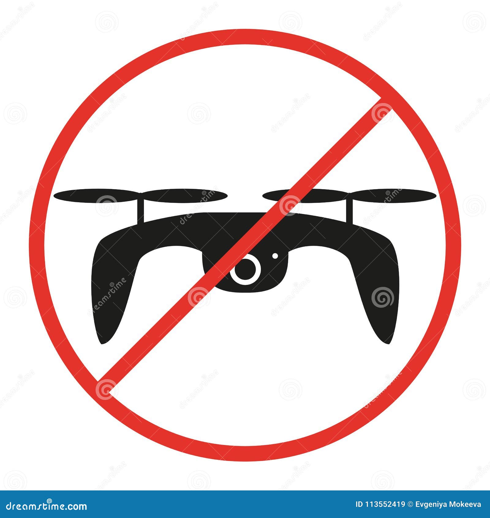No Drone Sign Private Property Icon Cartoon Vector | CartoonDealer.com ...