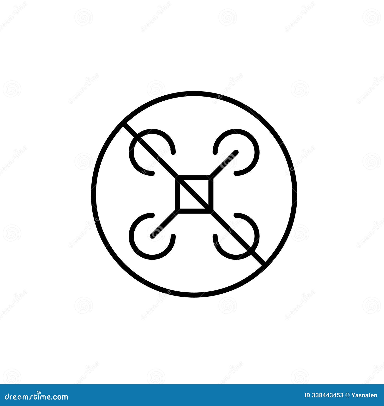 No Drone No Fly Zone Symbol, Prohibition Sign. Flat Vector Illustration ...