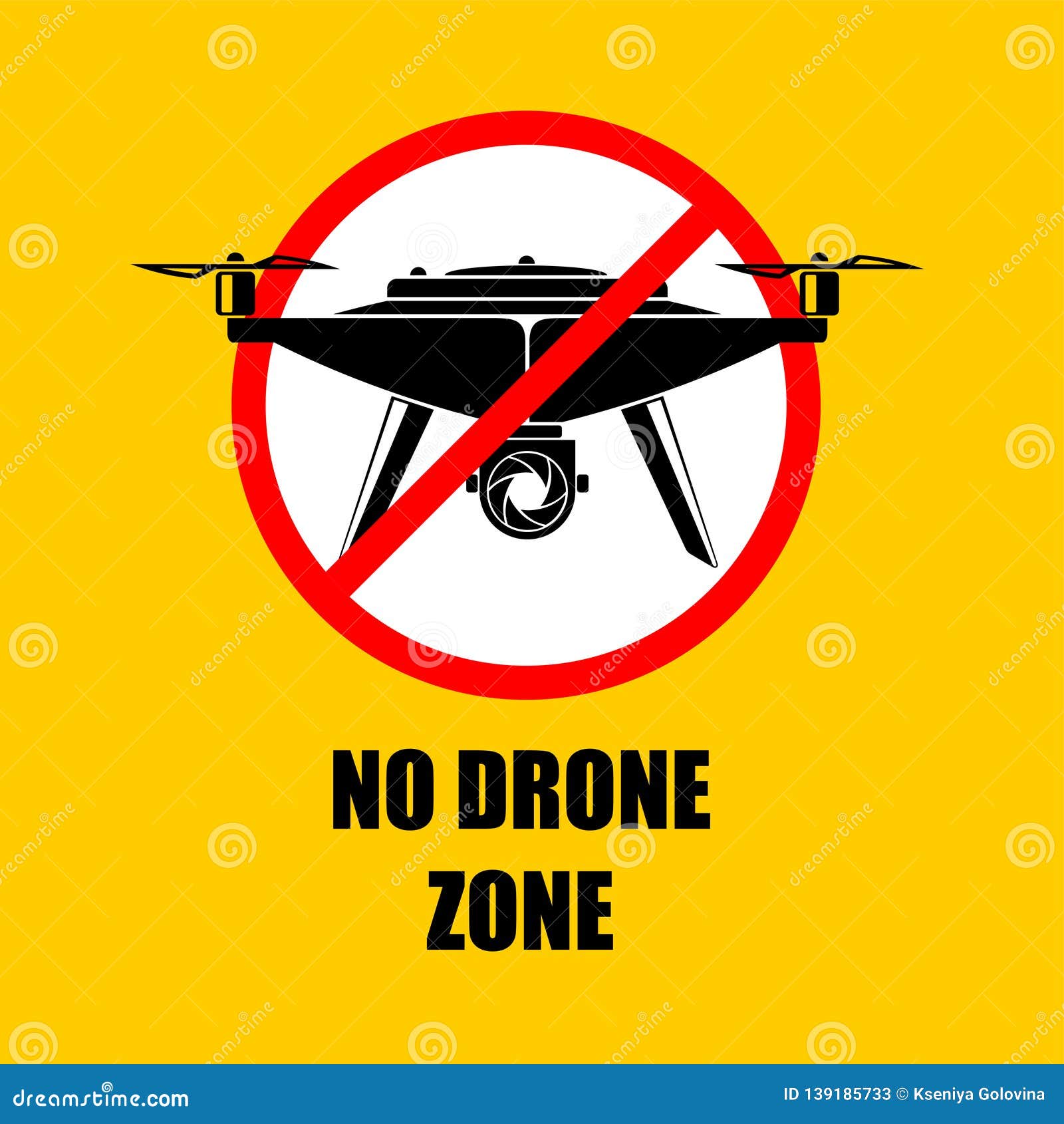 No Drone Zone Sign. No Drones Icon Vector Stock Vector - Illustration ...