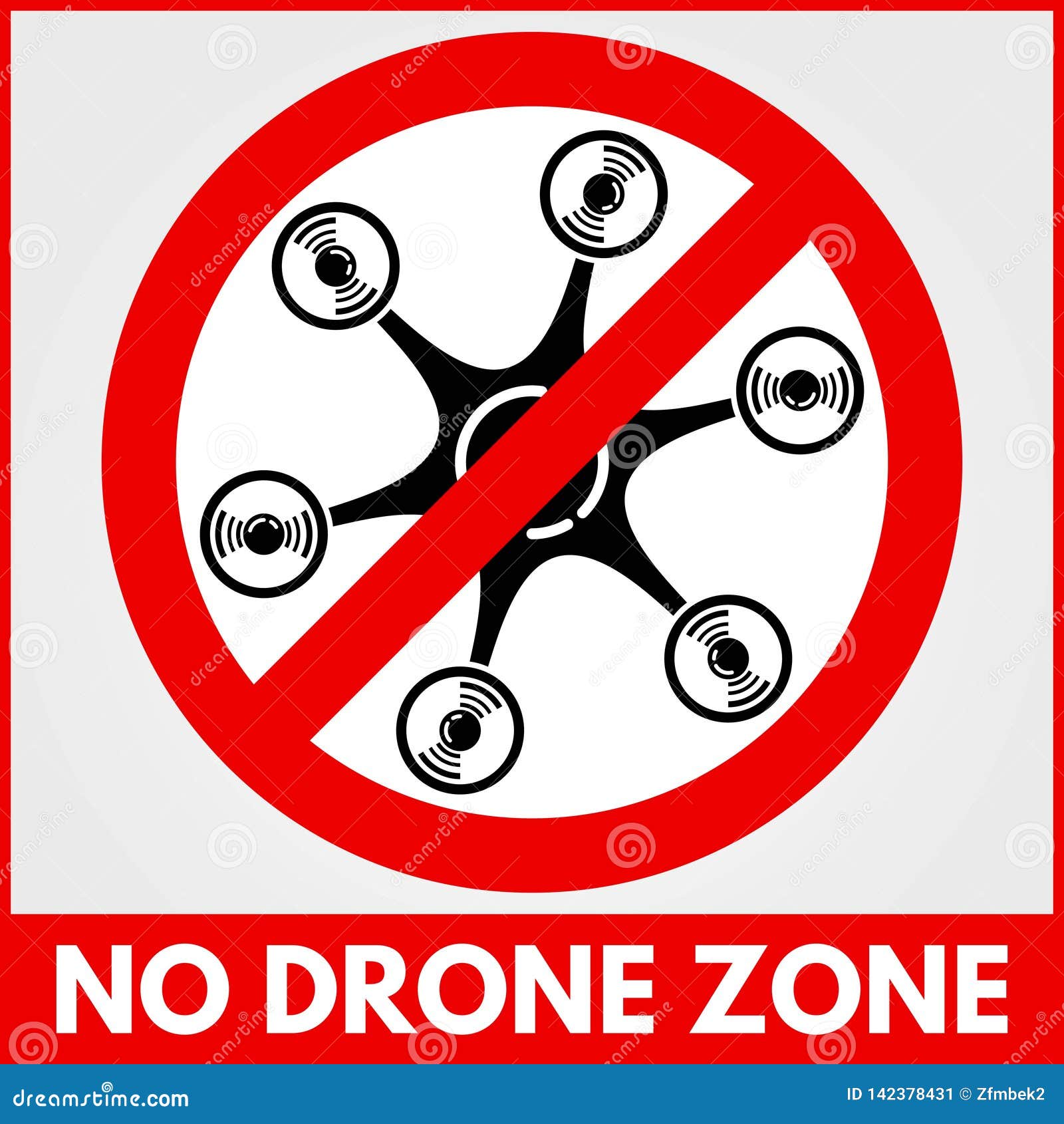 No Drone Zone Sign. Vector Illustration Stock Vector - Illustration of ...