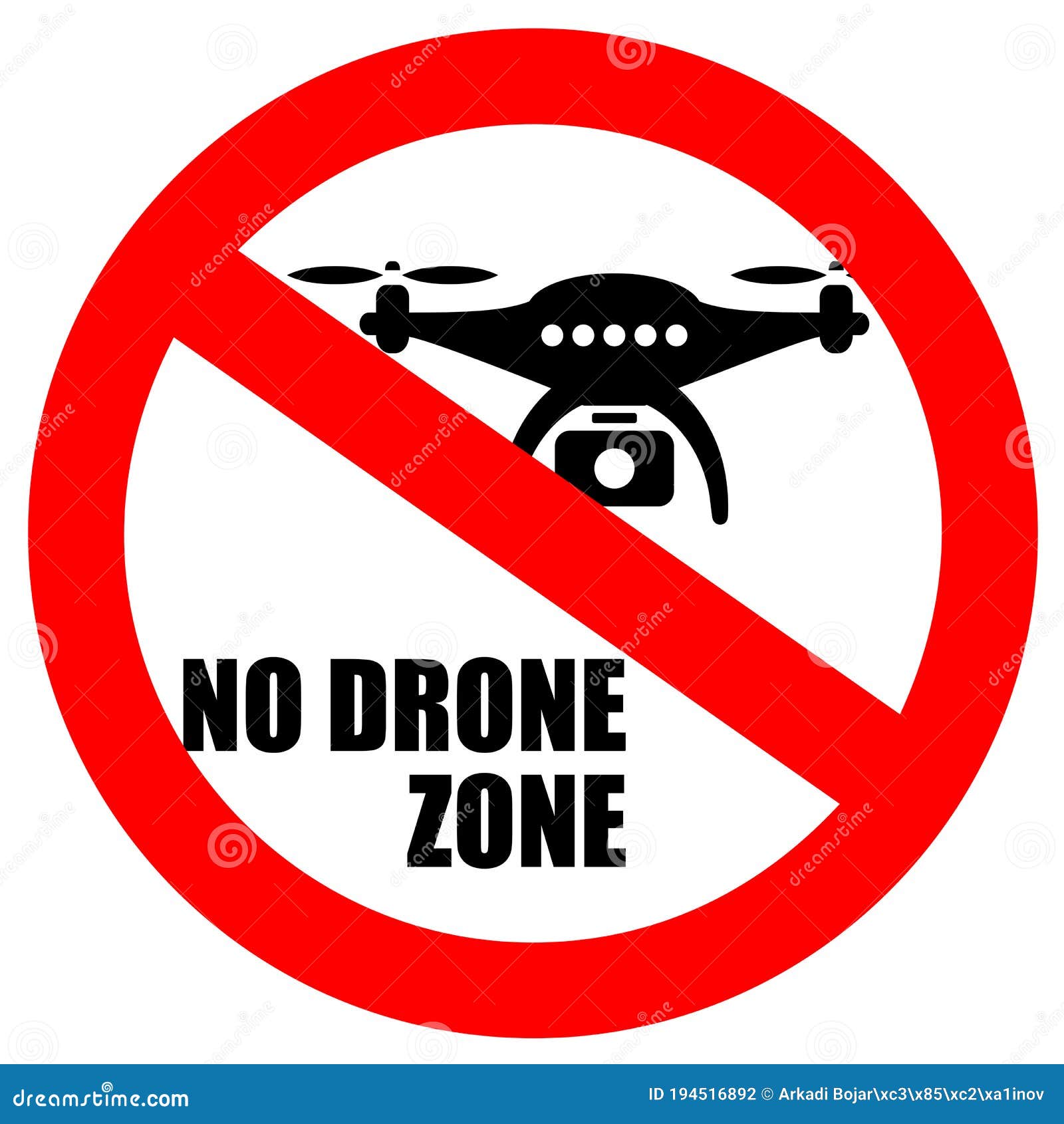 No Drone Zone Sign. No Drones Icon. Flights With Drone Prohibition Sign ...
