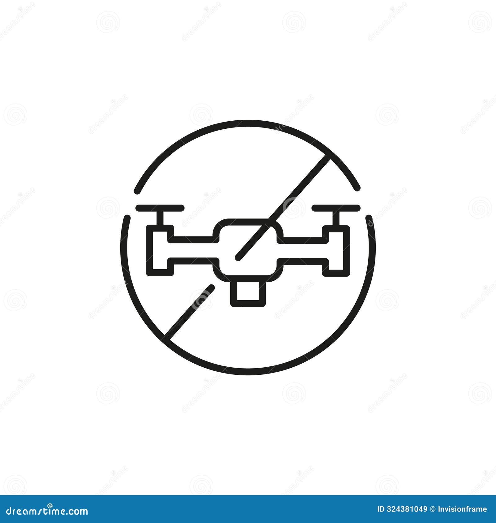 No Drones Icon stock vector. Illustration of visual - 324381049