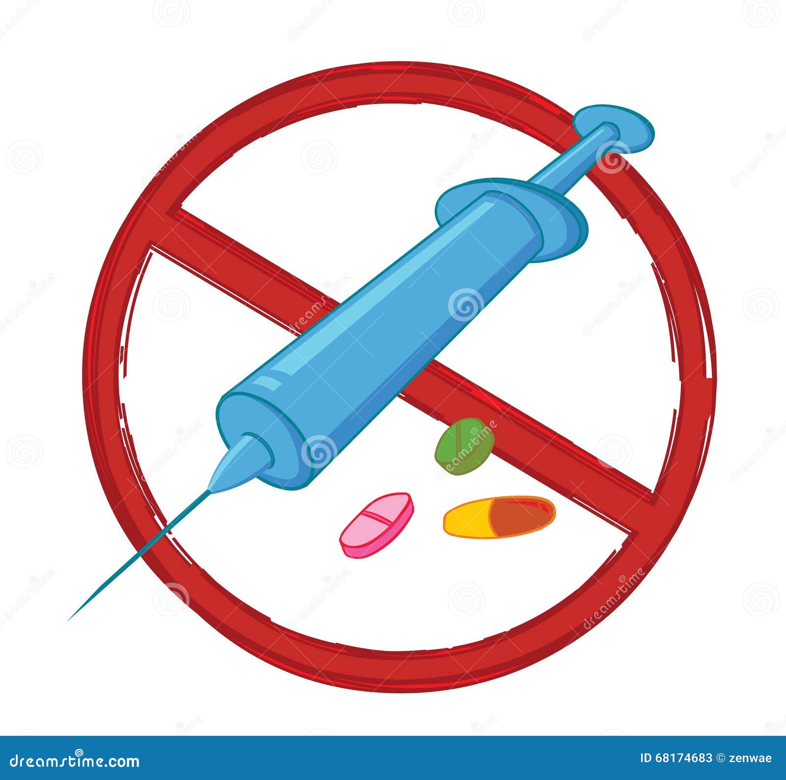 No drugs sign stock vector. Illustration of drugs, medicine - 68174683