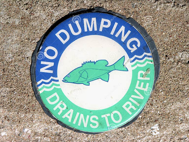 No Dumping stock image. Image of curb, sign, fish, environment - 262033