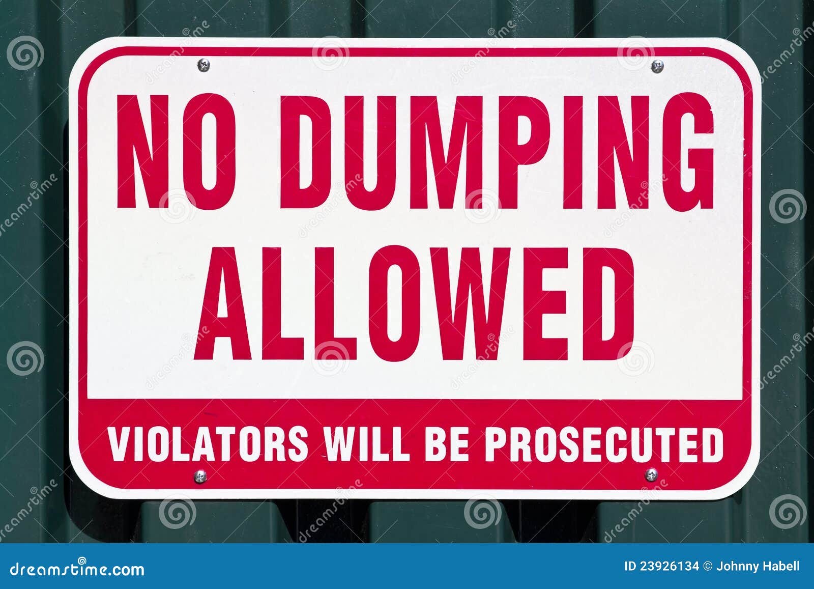 No Dumping Allowed stock photo. Image of system, protection - 23926134