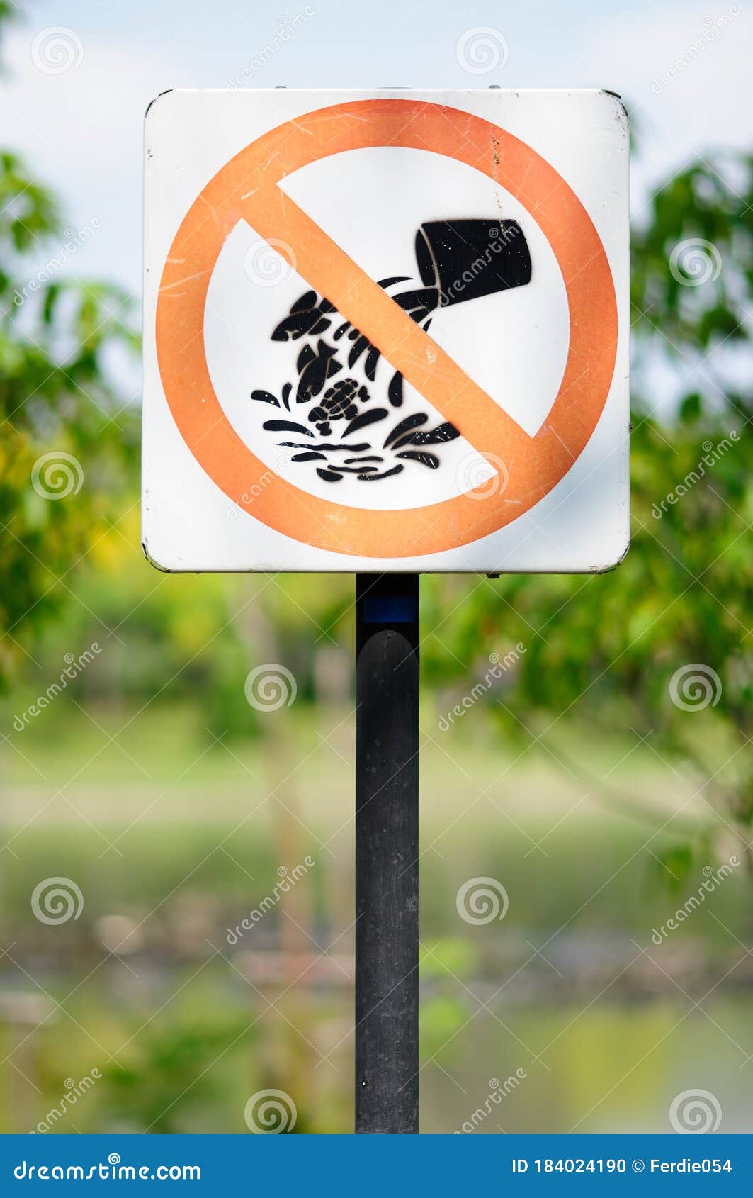 No Dumping of Aquatic Animals Sign Stock Photo - Image of animals ...