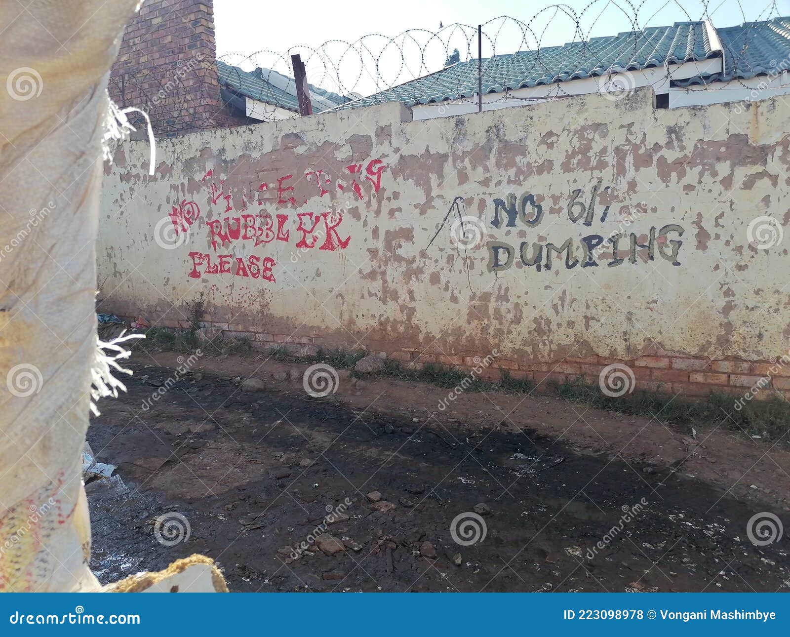 No Dumping Graffiti stock photo. Image of wall, dumping - 223098978