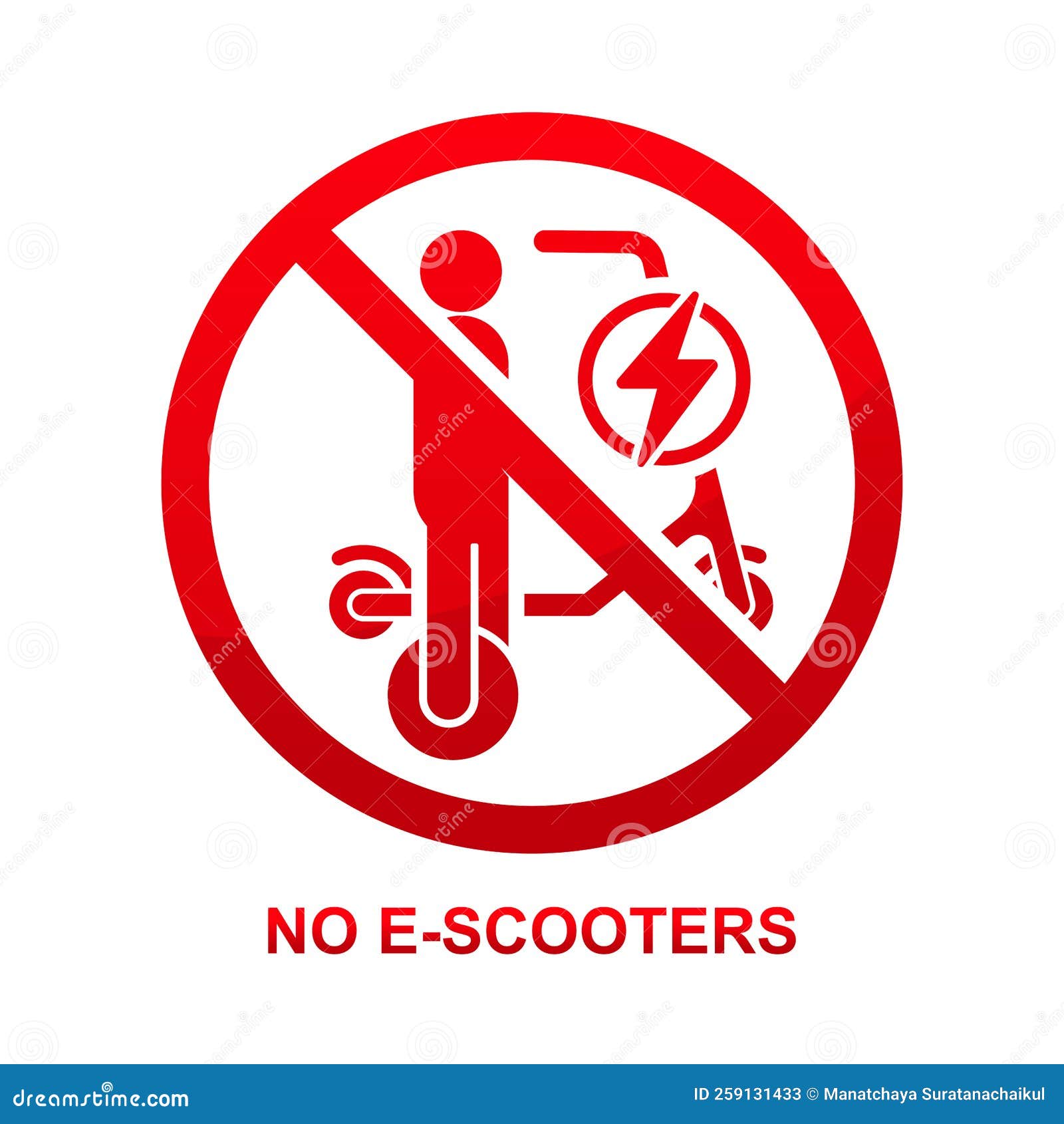 No E-scooters Sign Isolated on White on Background. Stock Vector ...
