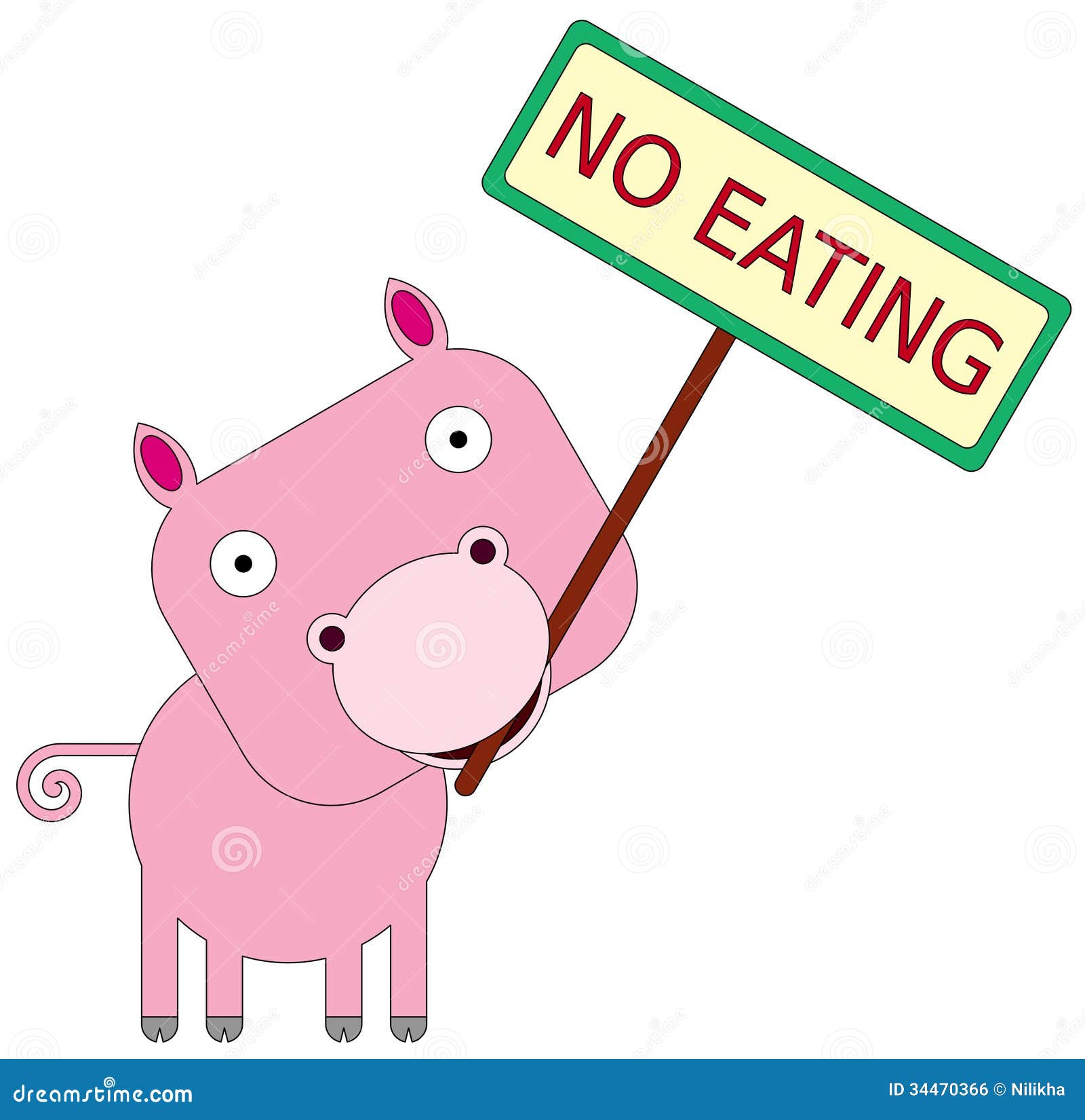 No eating stock illustration. Illustration of cartoon - 34470366