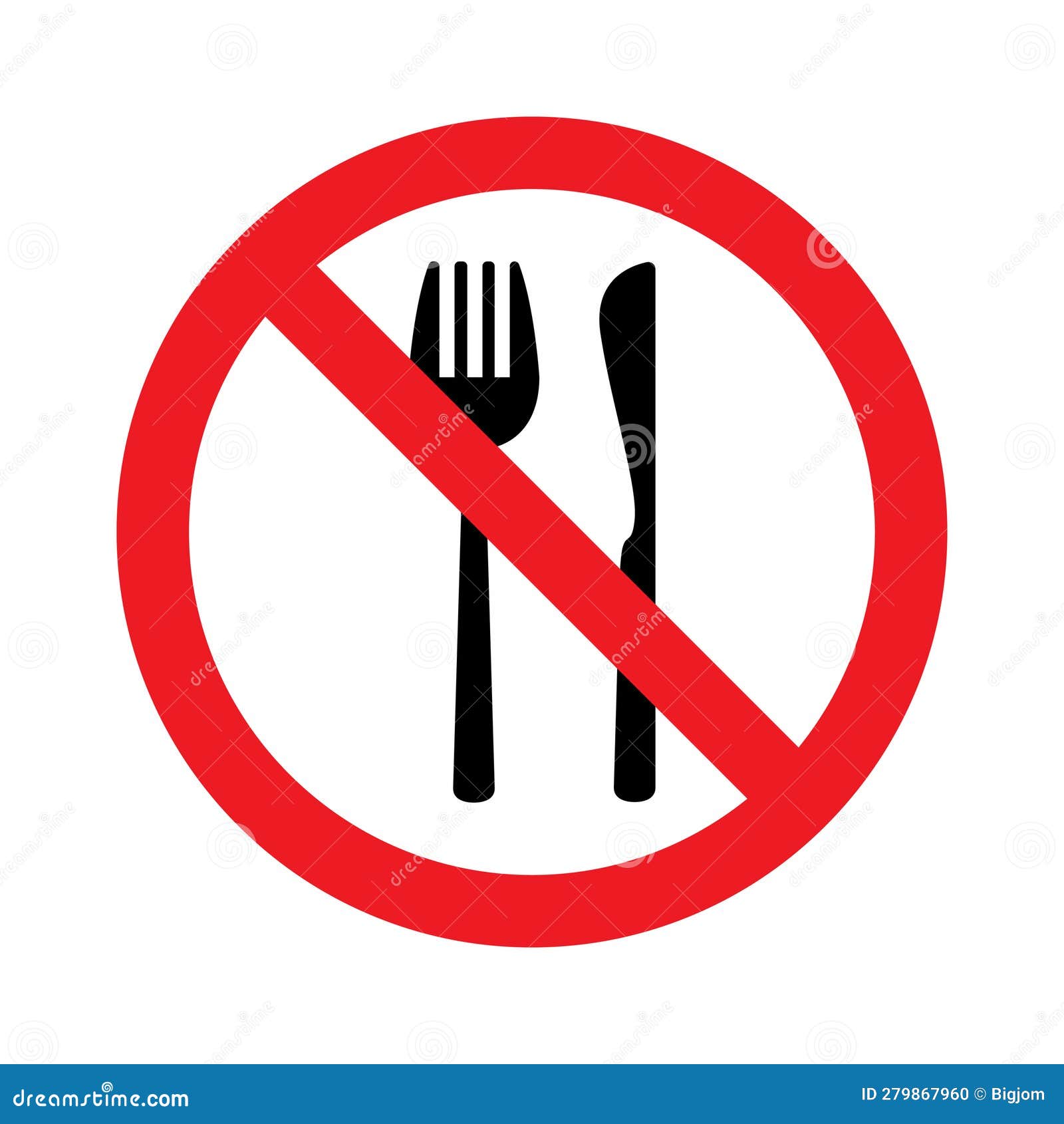 No Eating Sign No Food Sign. Vector Illustration Stock Vector ...