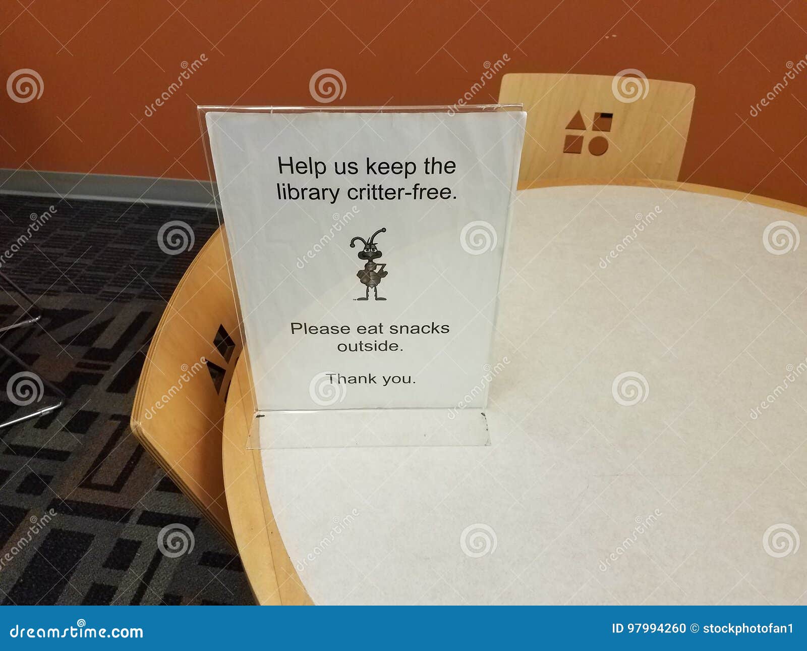 No eating sign in library stock photo. Image of eating - 97994260