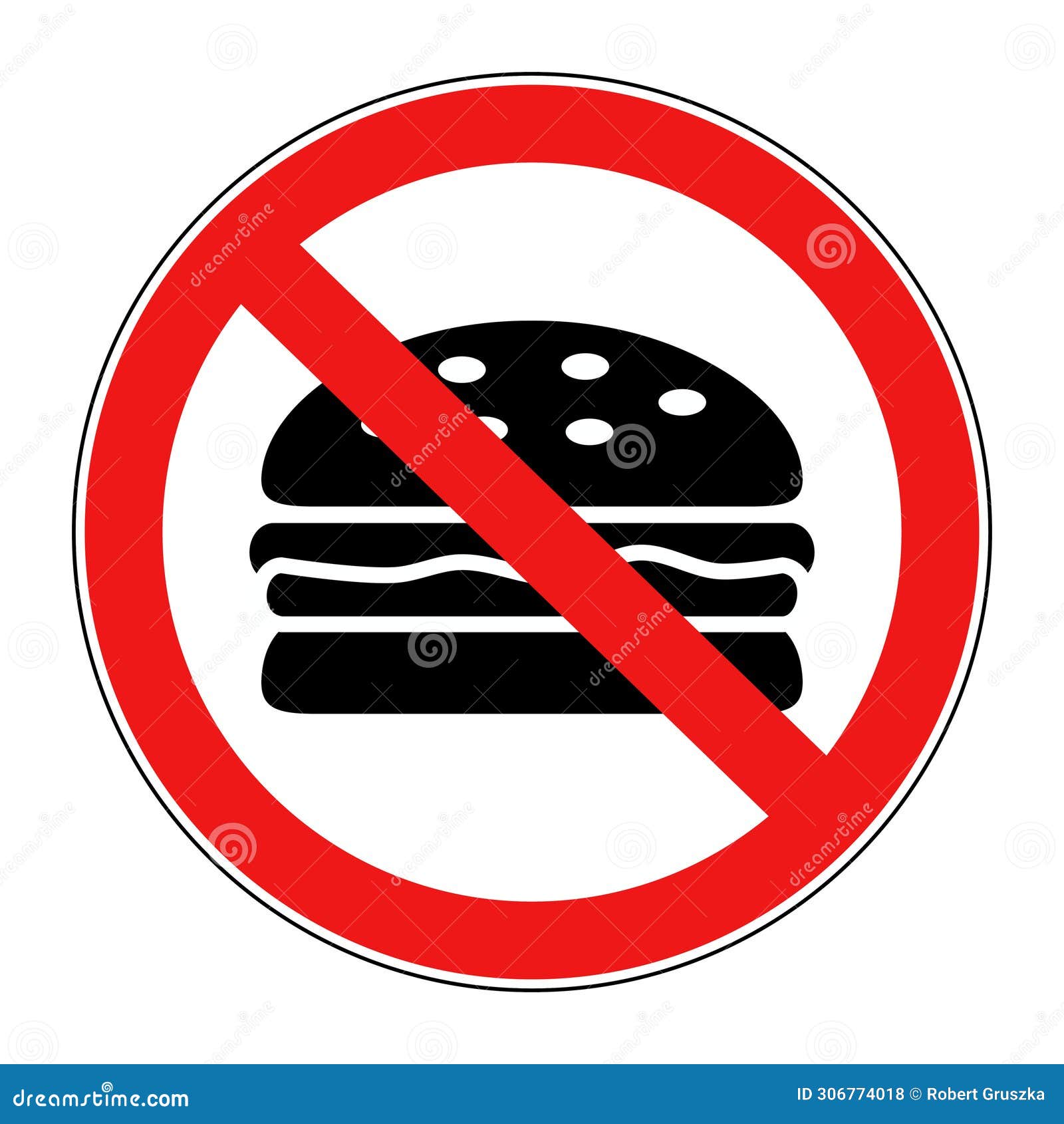 No eating sign stock vector. Illustration of restriction - 306774018