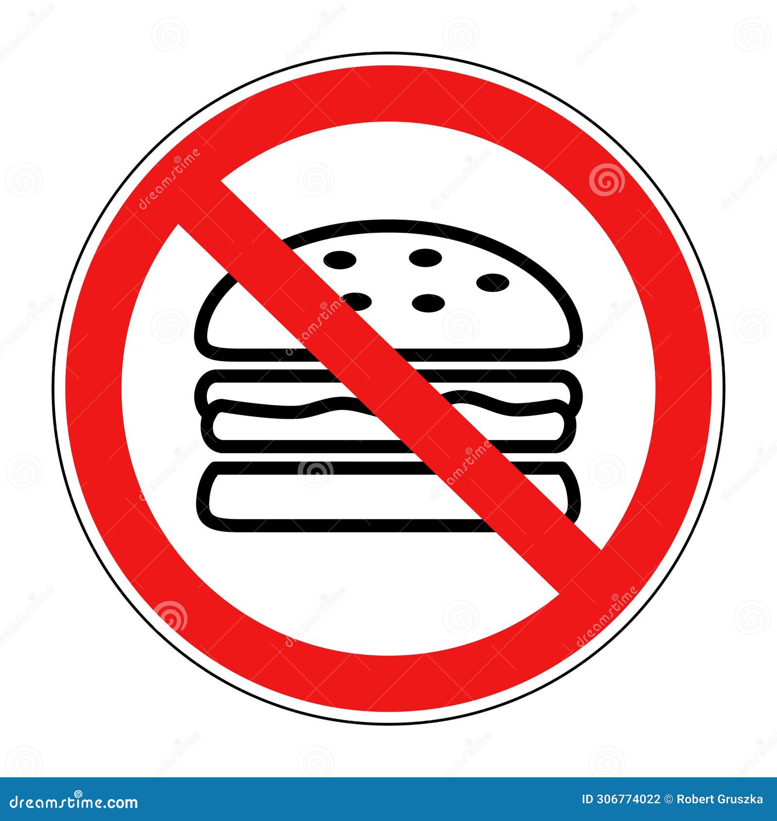 No eating sign stock vector. Illustration of symbol - 306774022