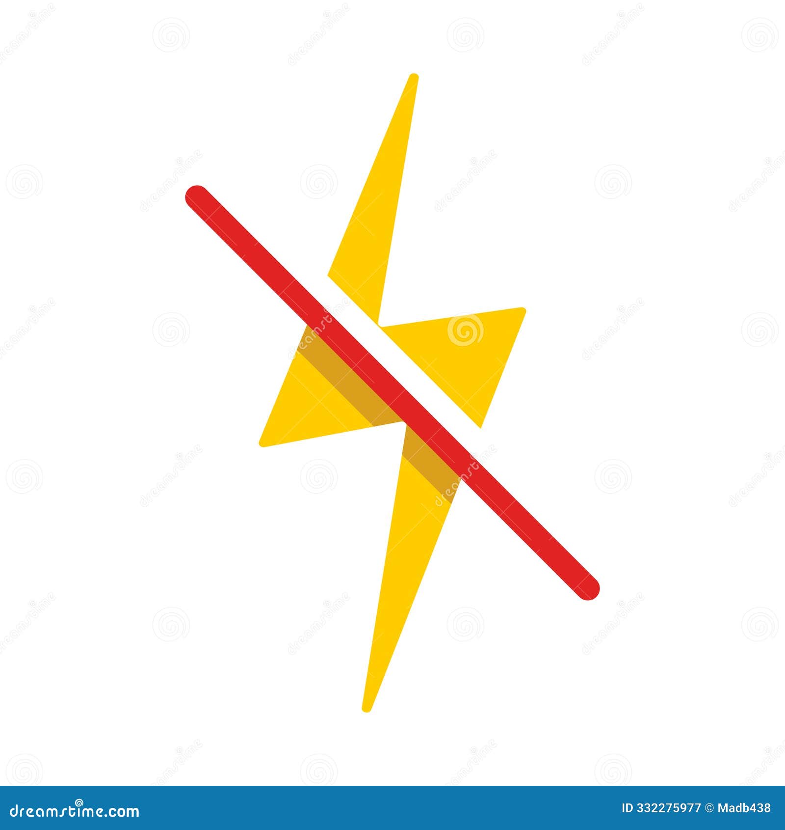 No Electric Energy Icon in Flat Style. Vector. Stock Illustration ...