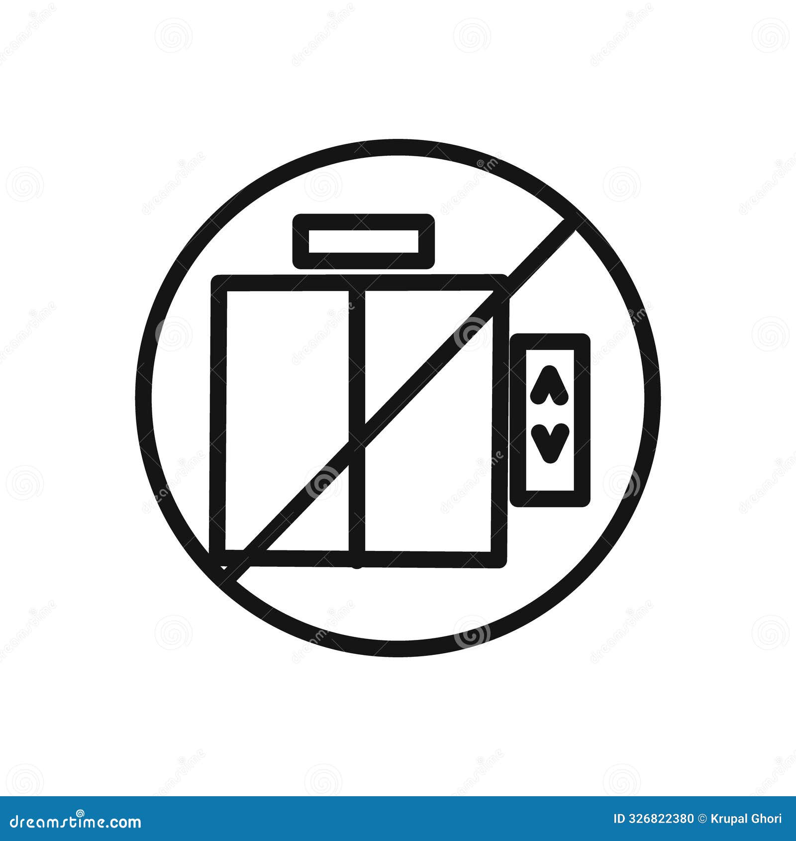 No Elevator Sign Icon Linear Vector Graphics Sign Stock Illustration ...