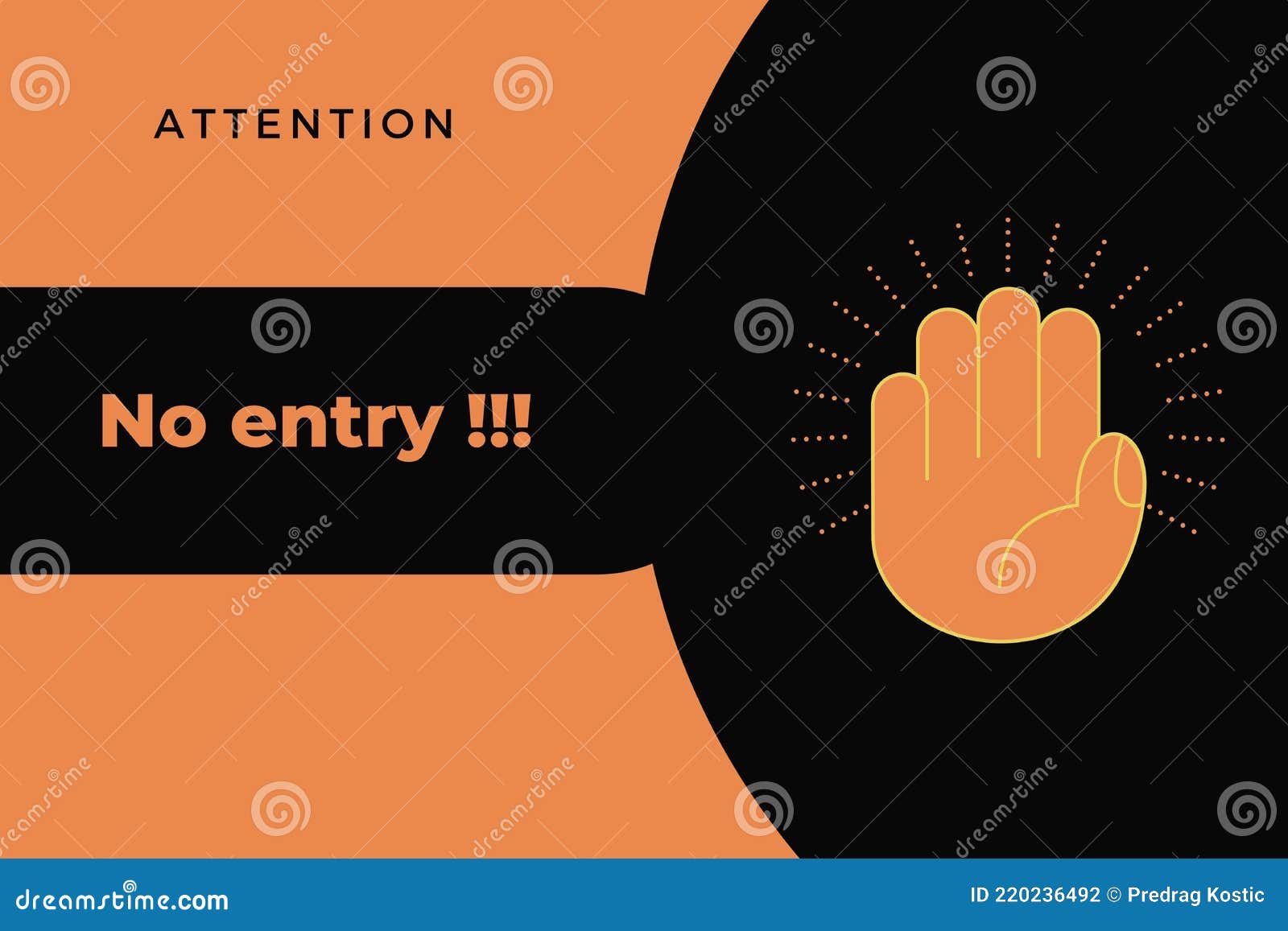 Attention No Entry Without Face Mask Sign Cartoon Vector ...