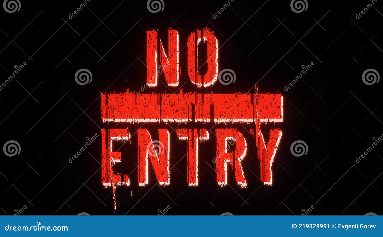 No Entry Banner. Distorted Glitch Effect Stock Illustration ...