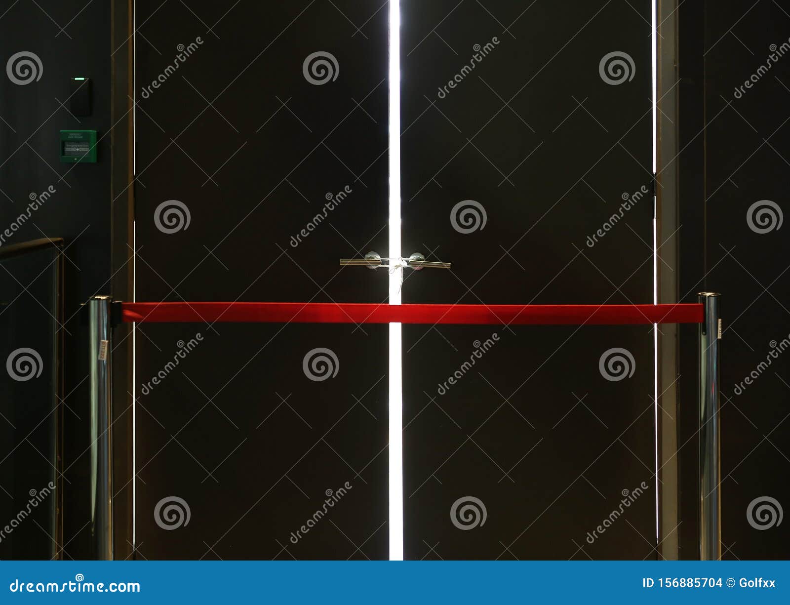 No Entry Door with Stand Rope Barriers Stock Photo - Image of doorway ...
