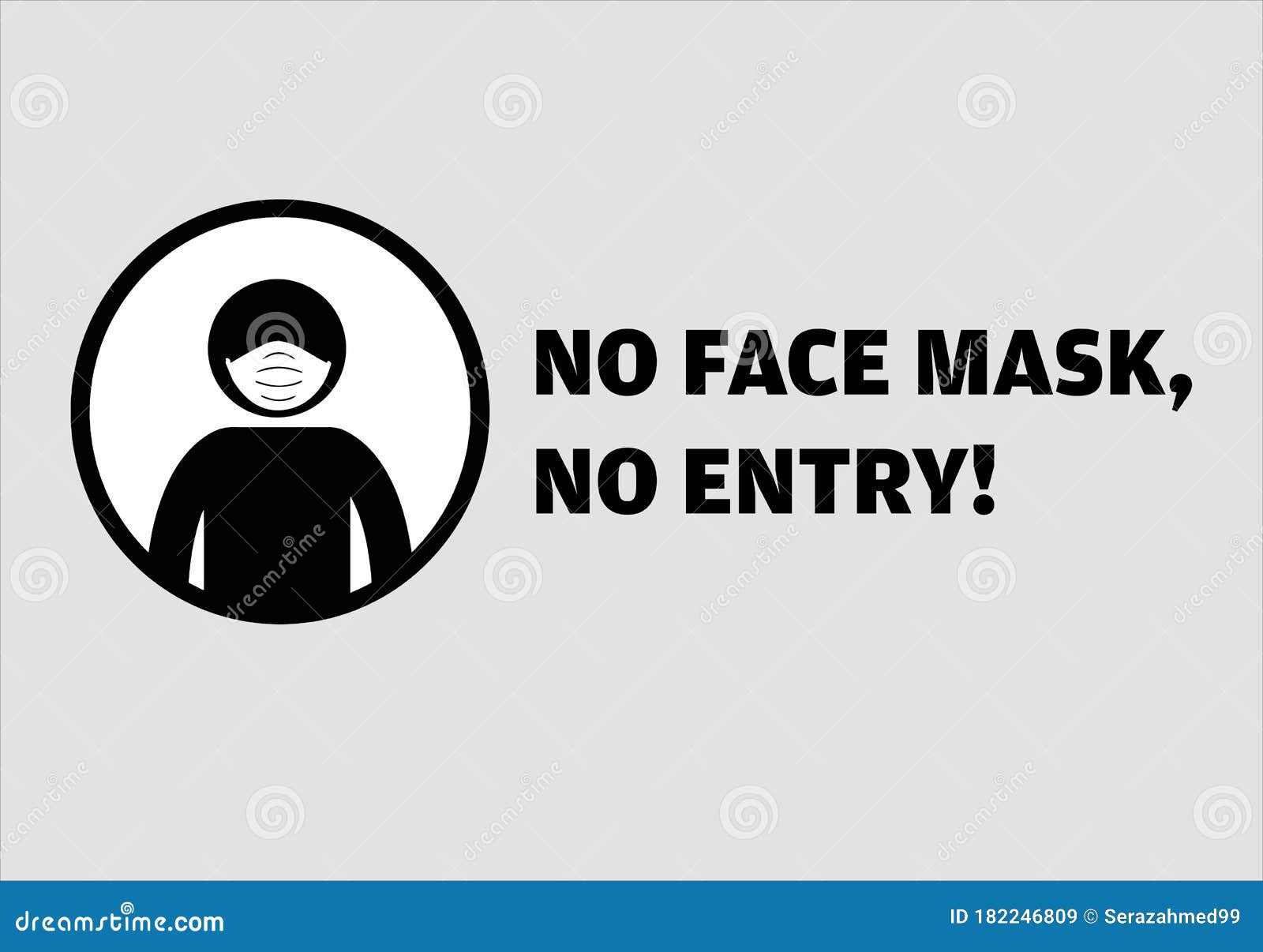 No Entry without Face Mask Message Vector Illustration Stock ...