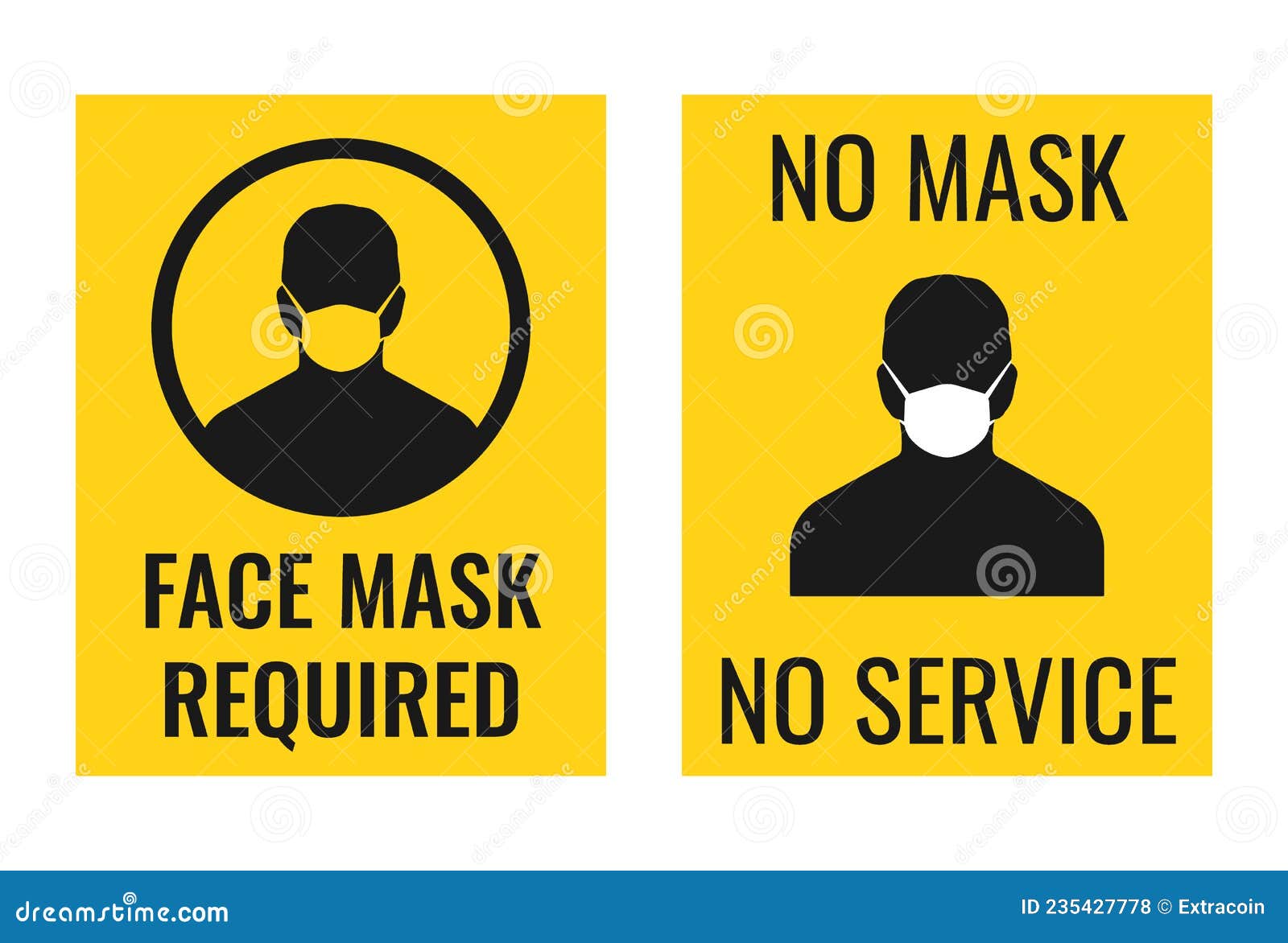 No Entry without Face Mask Sign, Please Wear a Face Mask Stock Vector ...