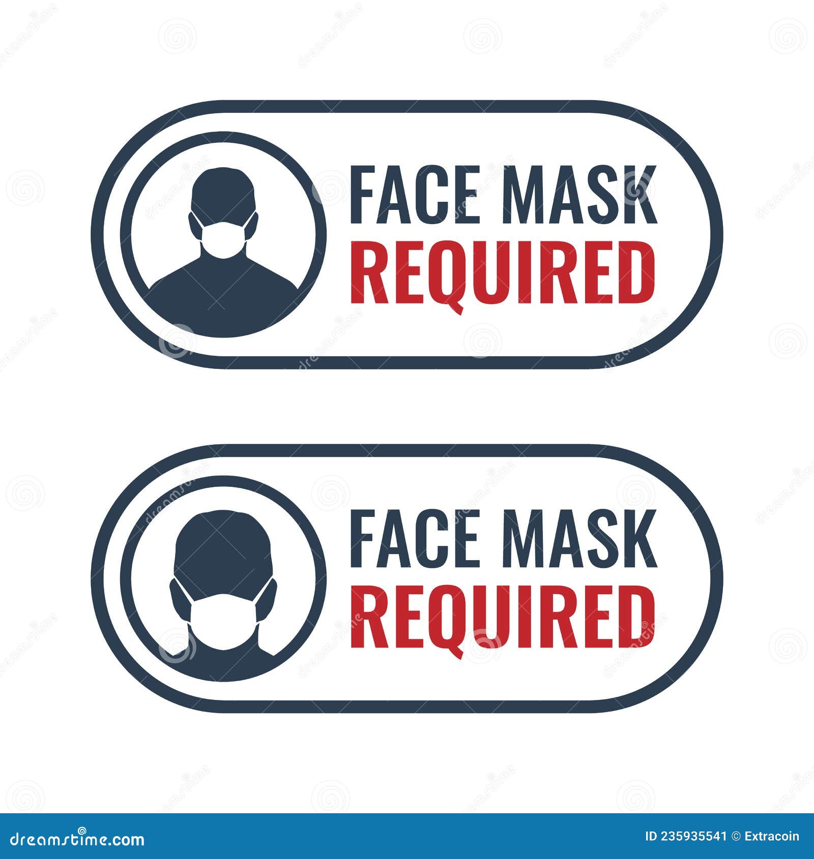 No Entry without Face Mask Sign, Please Wear a Face Mask Stock Vector ...