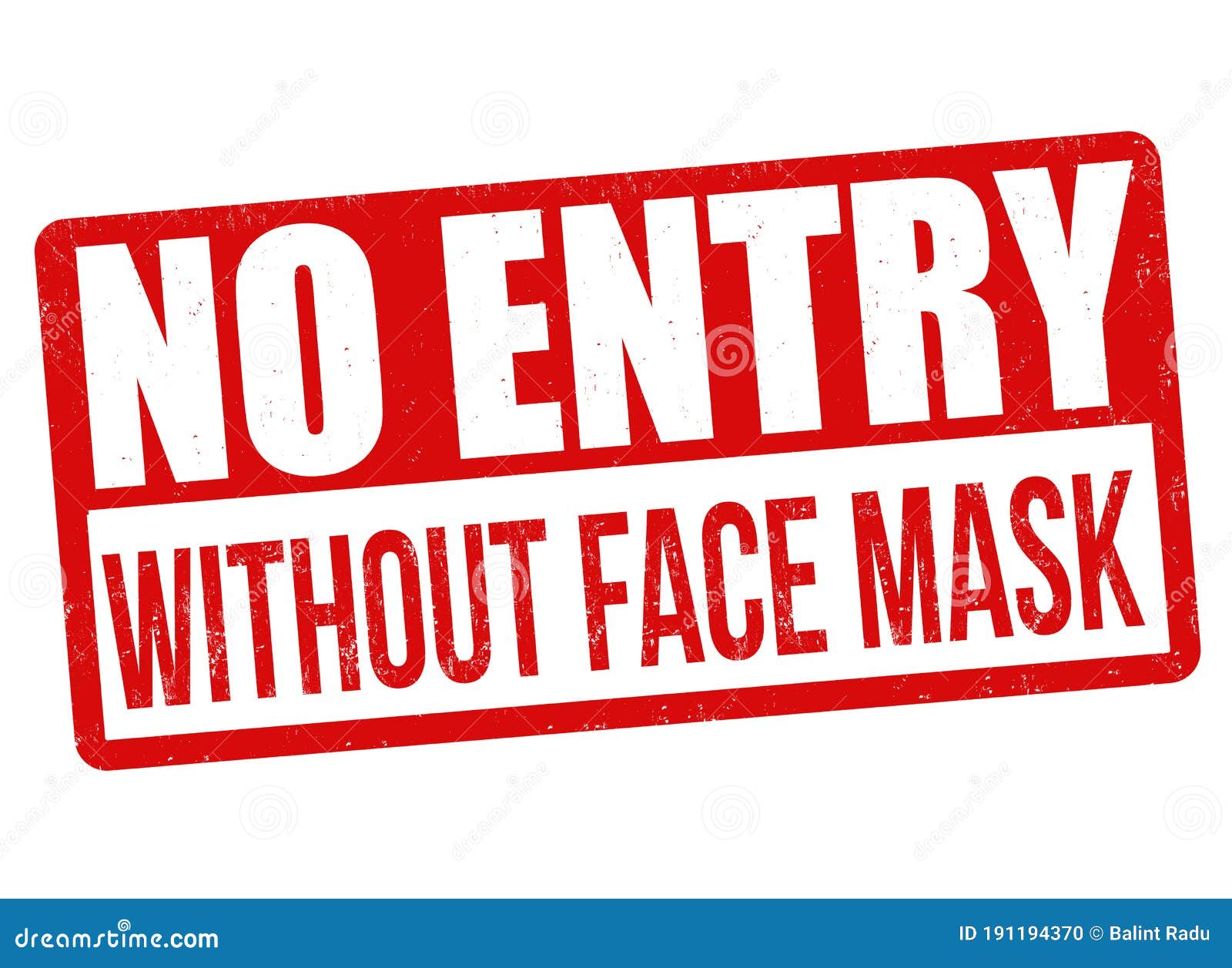 No Entry without Face Mask Sign or Stamp Stock Vector - Illustration of ...