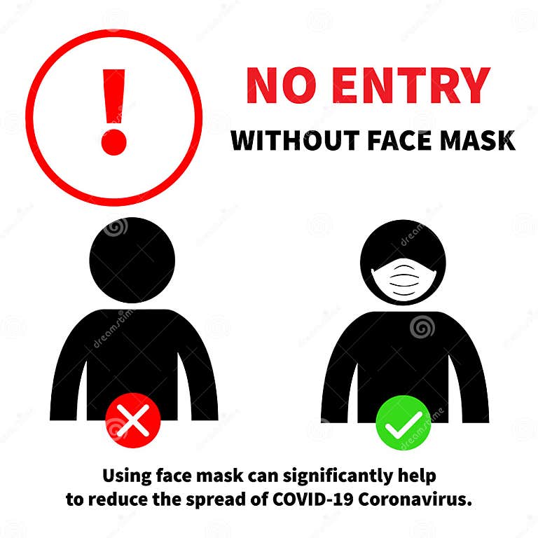 No Entry without Face Mask Vector Illustration Stock Vector ...