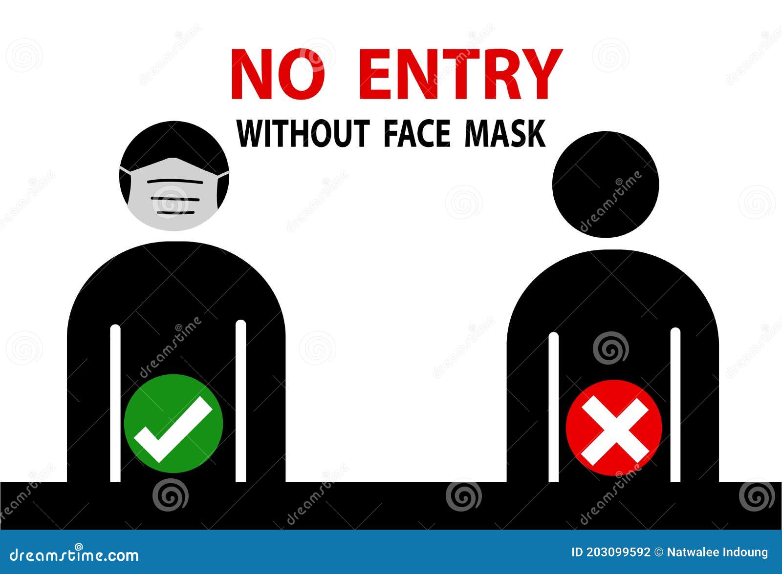 No Entry without Face Mask or Wear a Mask Icon Stock Vector ...