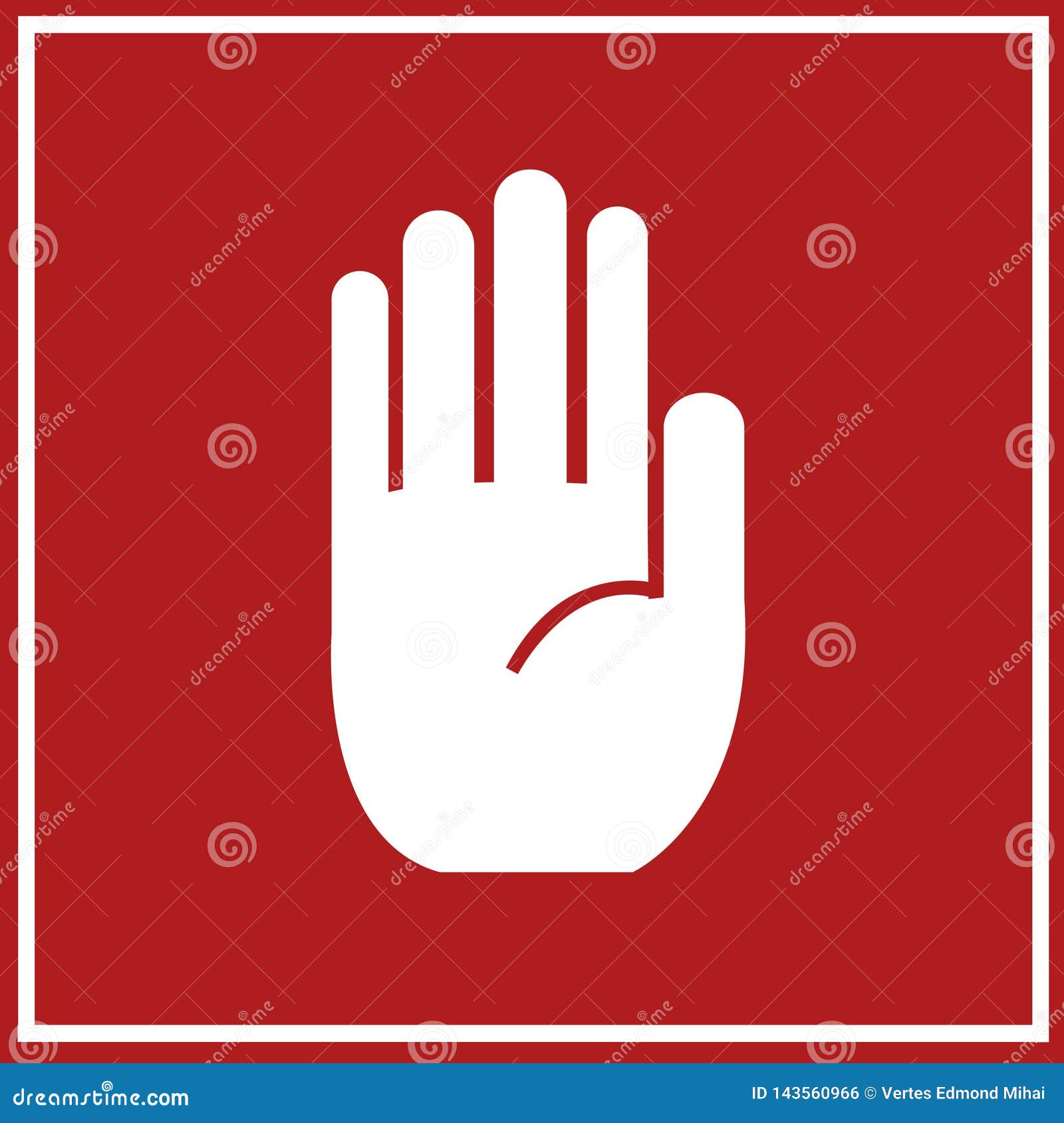 No Entry Hand Sign On Transparent Background. Red Stop Sign Icon With ...