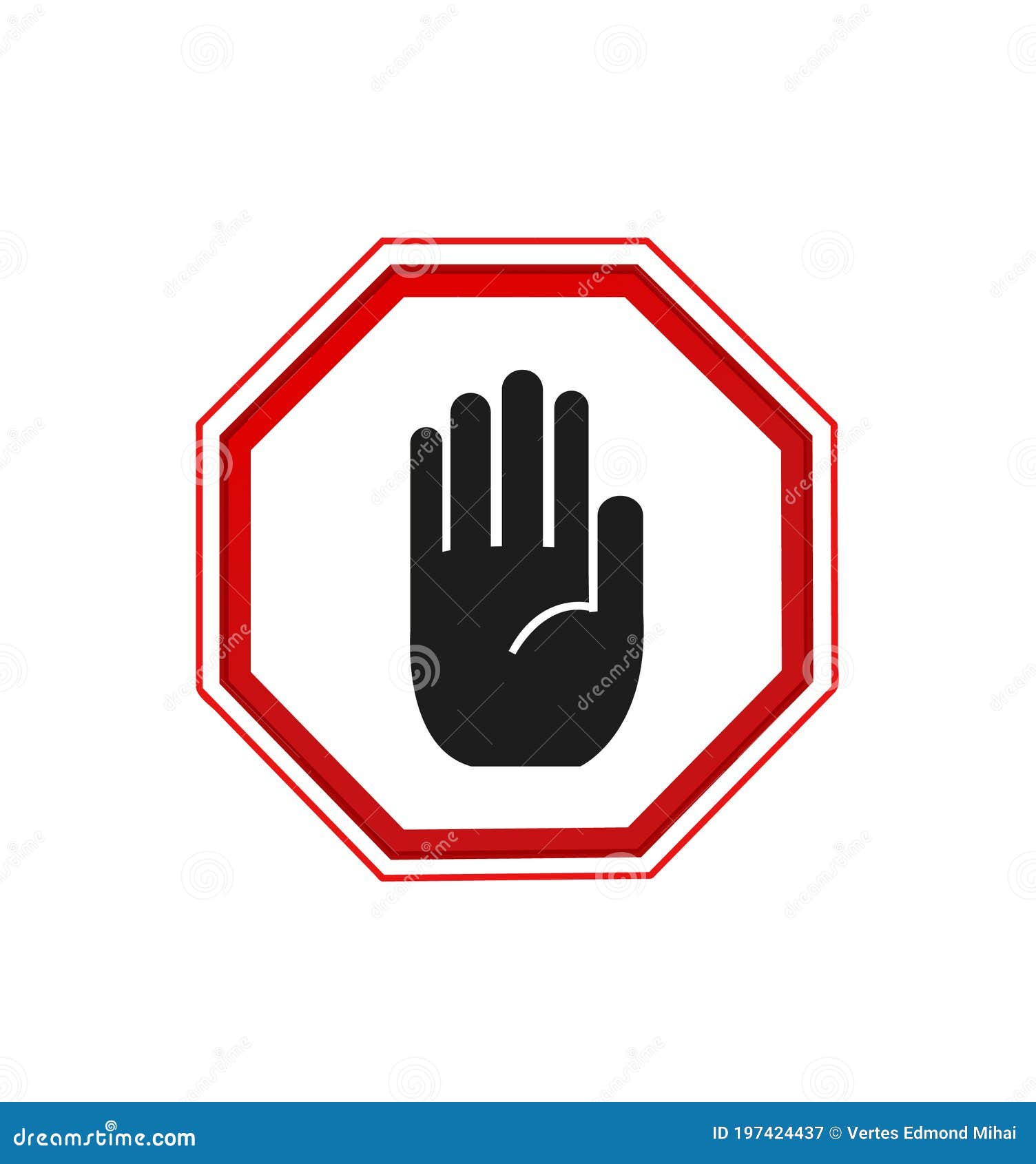 No Entry Hand Sign On Transparent Background. Red Stop Sign Icon With ...