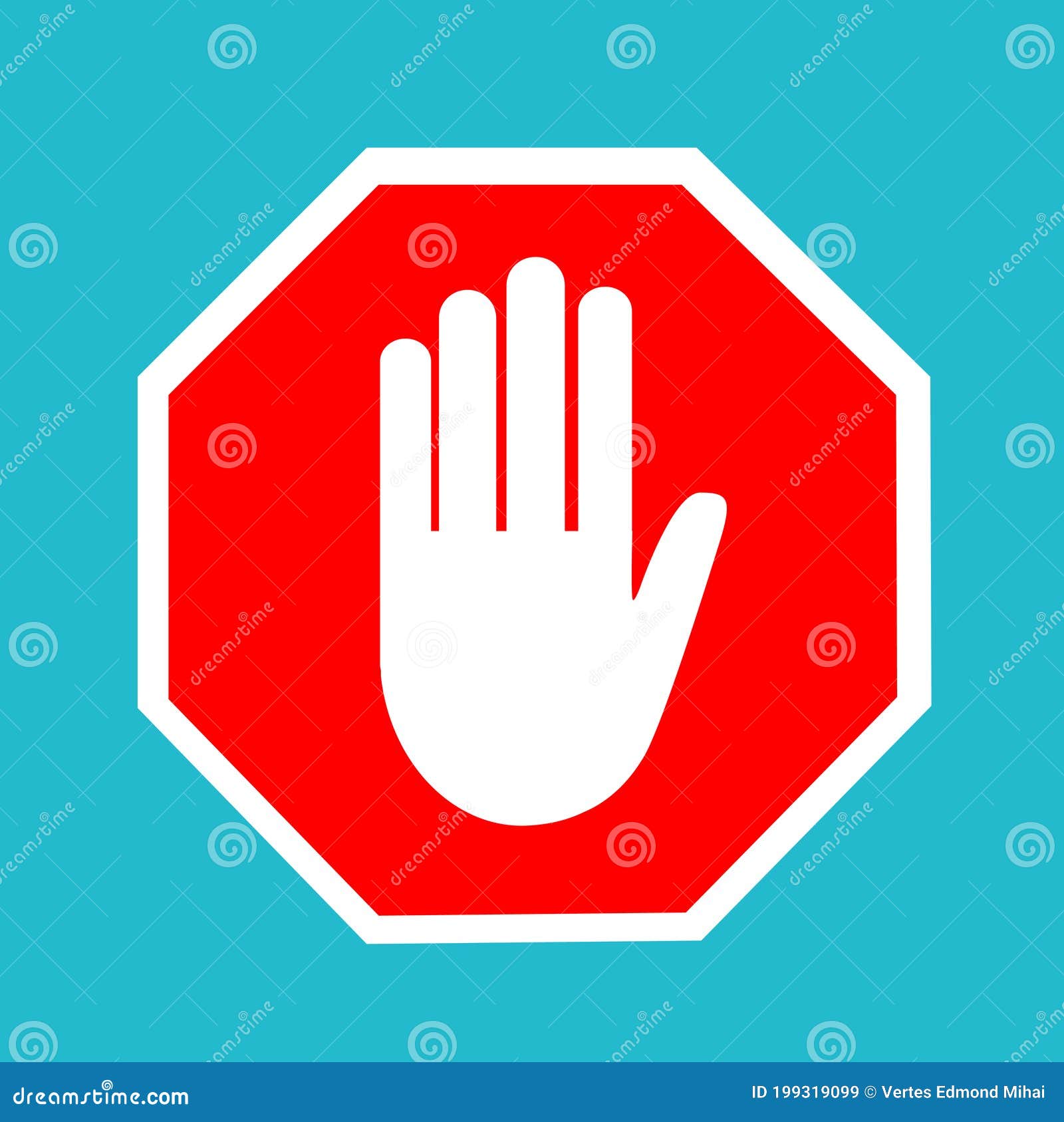 No entry hand sign stock vector. Illustration of caution - 199319099