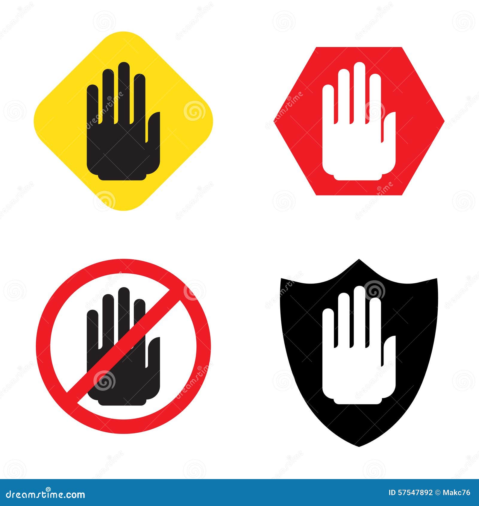 No Entry Hand Sign Royalty-Free Cartoon | CartoonDealer.com #57547892