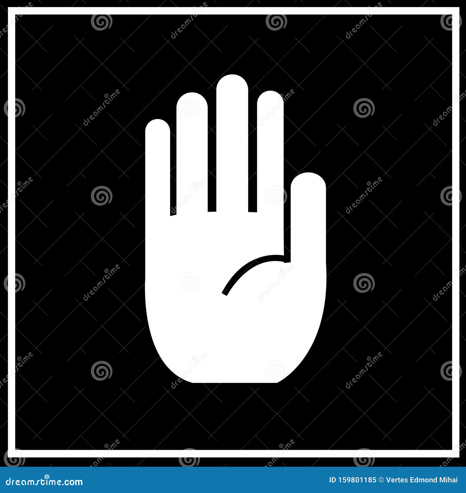 No Entry Hand Sign On Transparent Background. Red Stop Sign Icon With ...