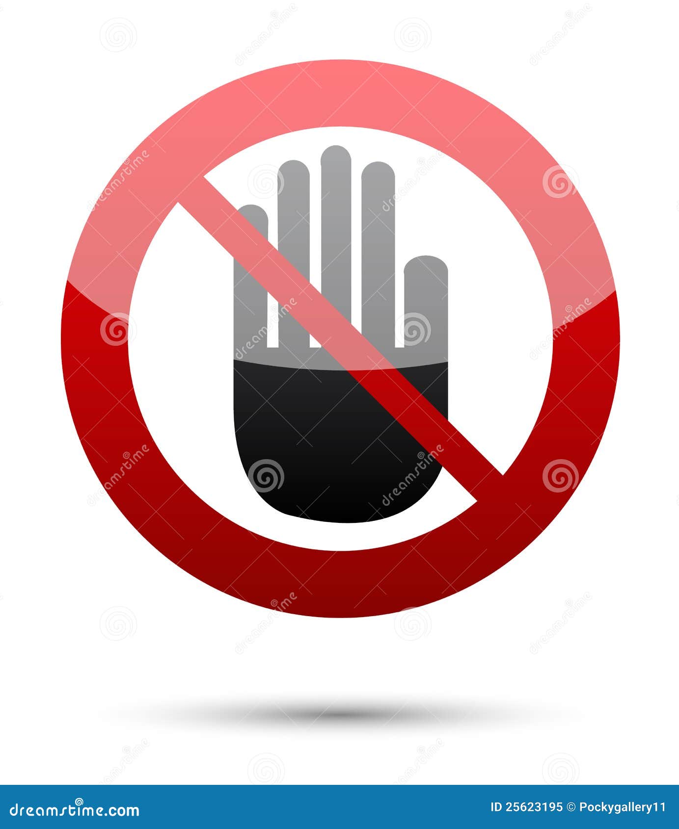 No Entry Hand Sign On Transparent Background. Red Stop Sign Icon With ...