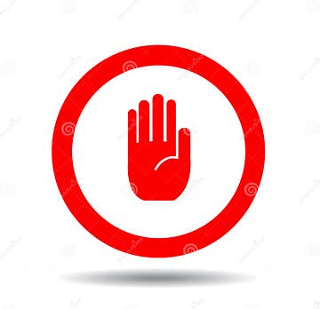No Entry Hand Sign on White Stock Vector - Illustration of danger ...