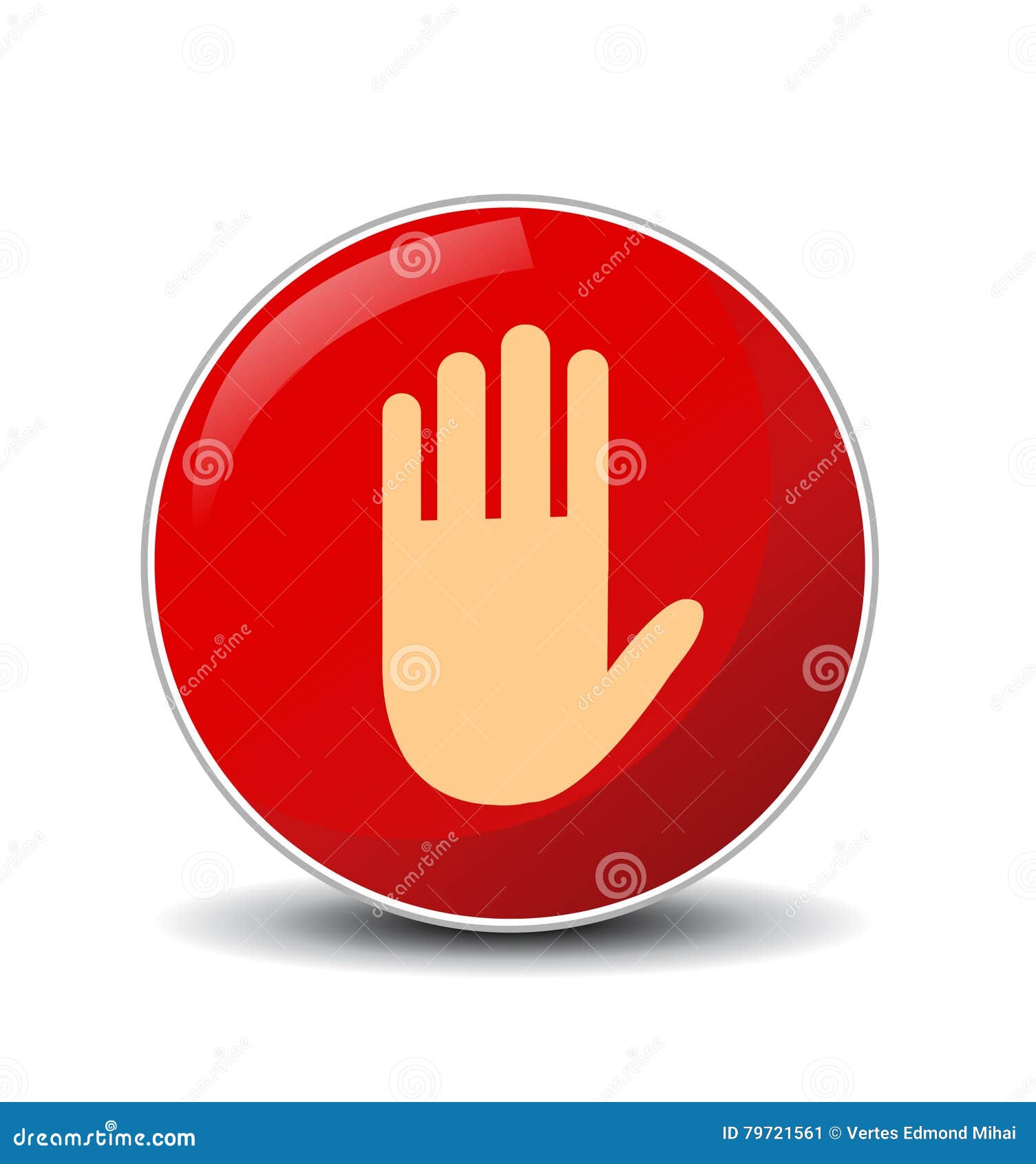No Entry Hand Sign On Transparent Background. Red Stop Sign Icon With ...