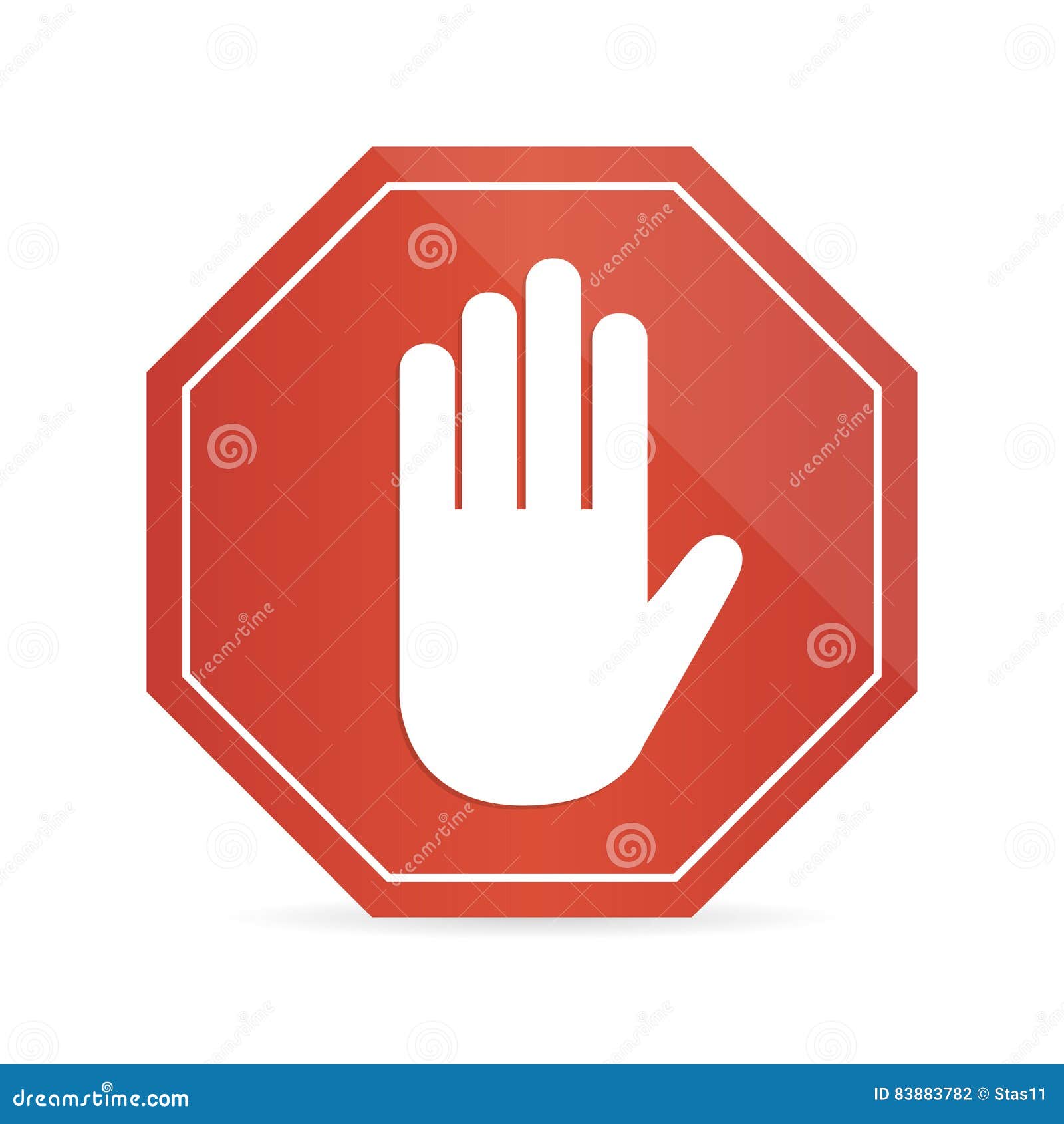 No Entry Hand Sign On Transparent Background. Red Stop Sign Icon With ...