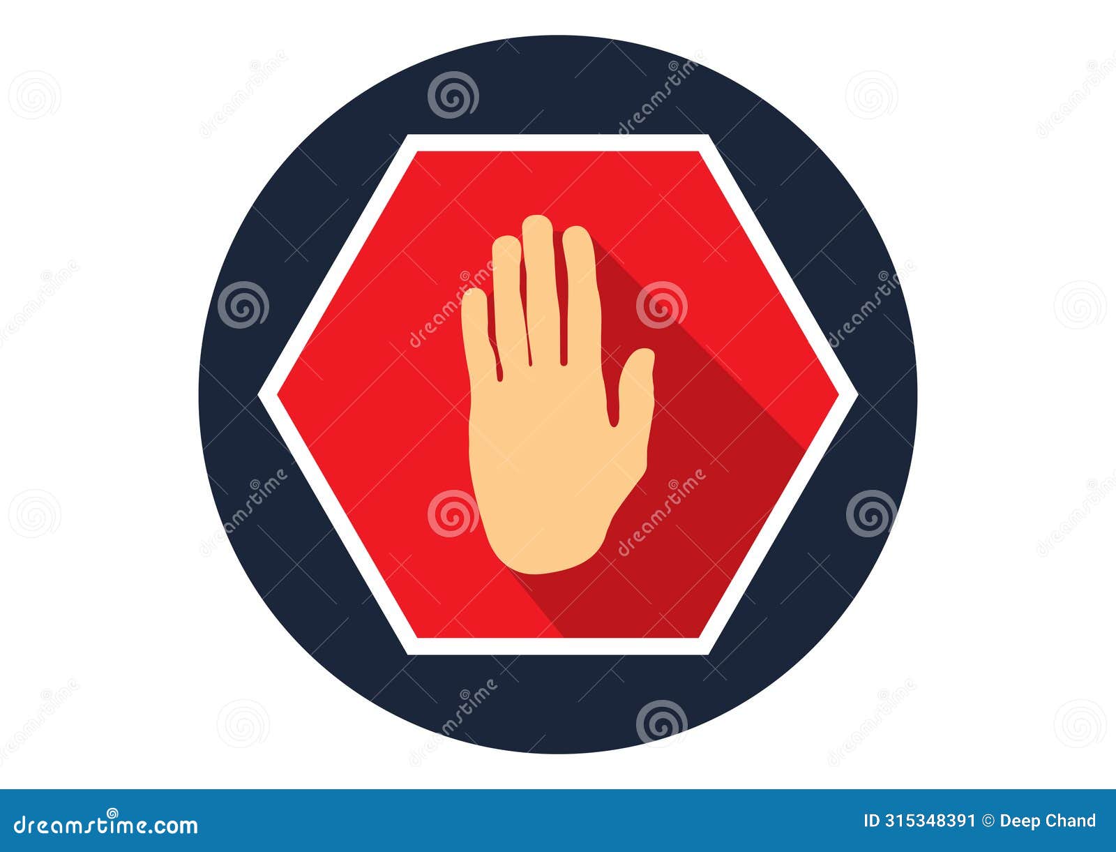 No Entry Hand Vector Icon in Trendy Flat Style Stock Vector ...