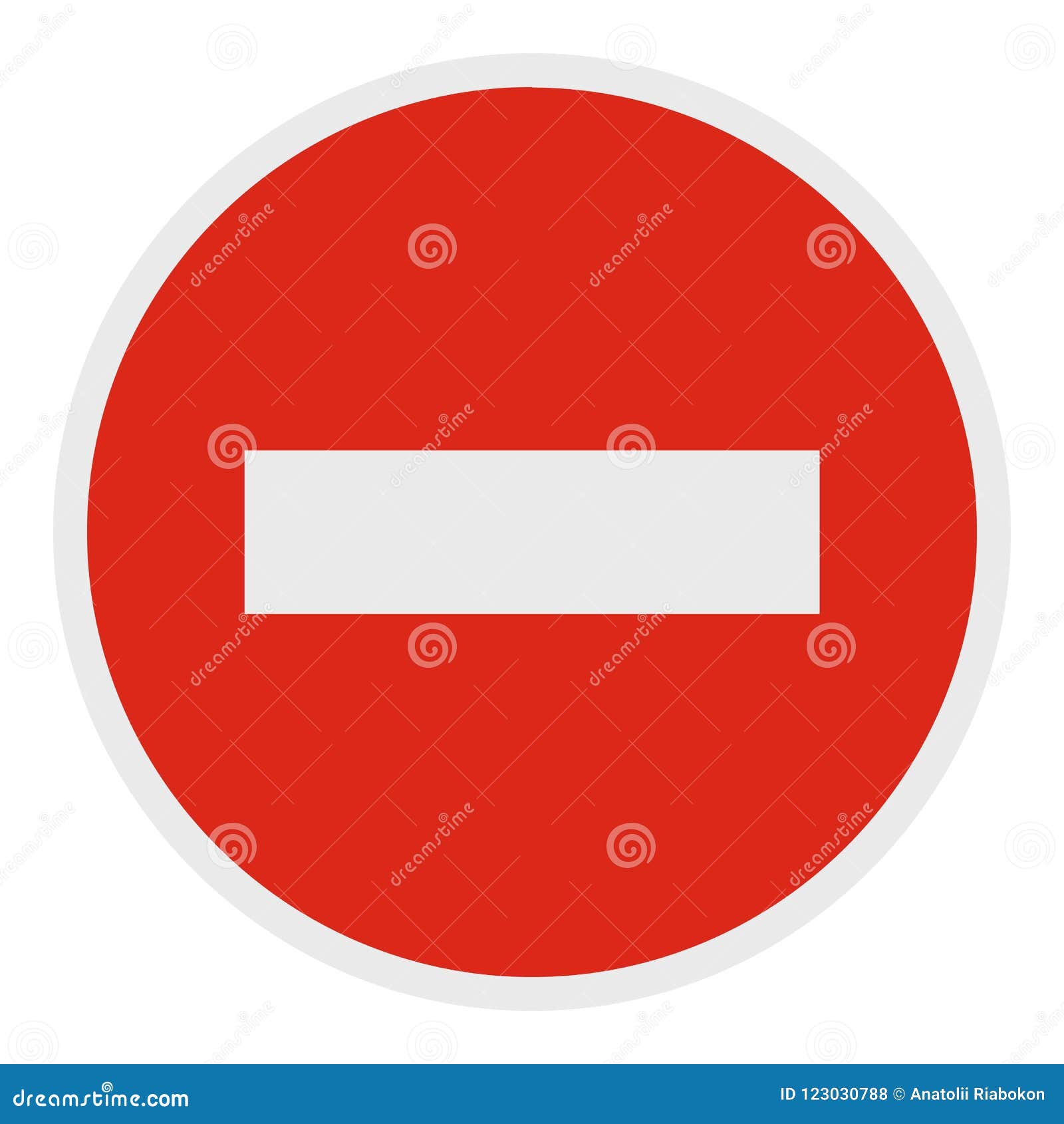 No entry icon, flat style. stock illustration. Illustration of roadsign ...