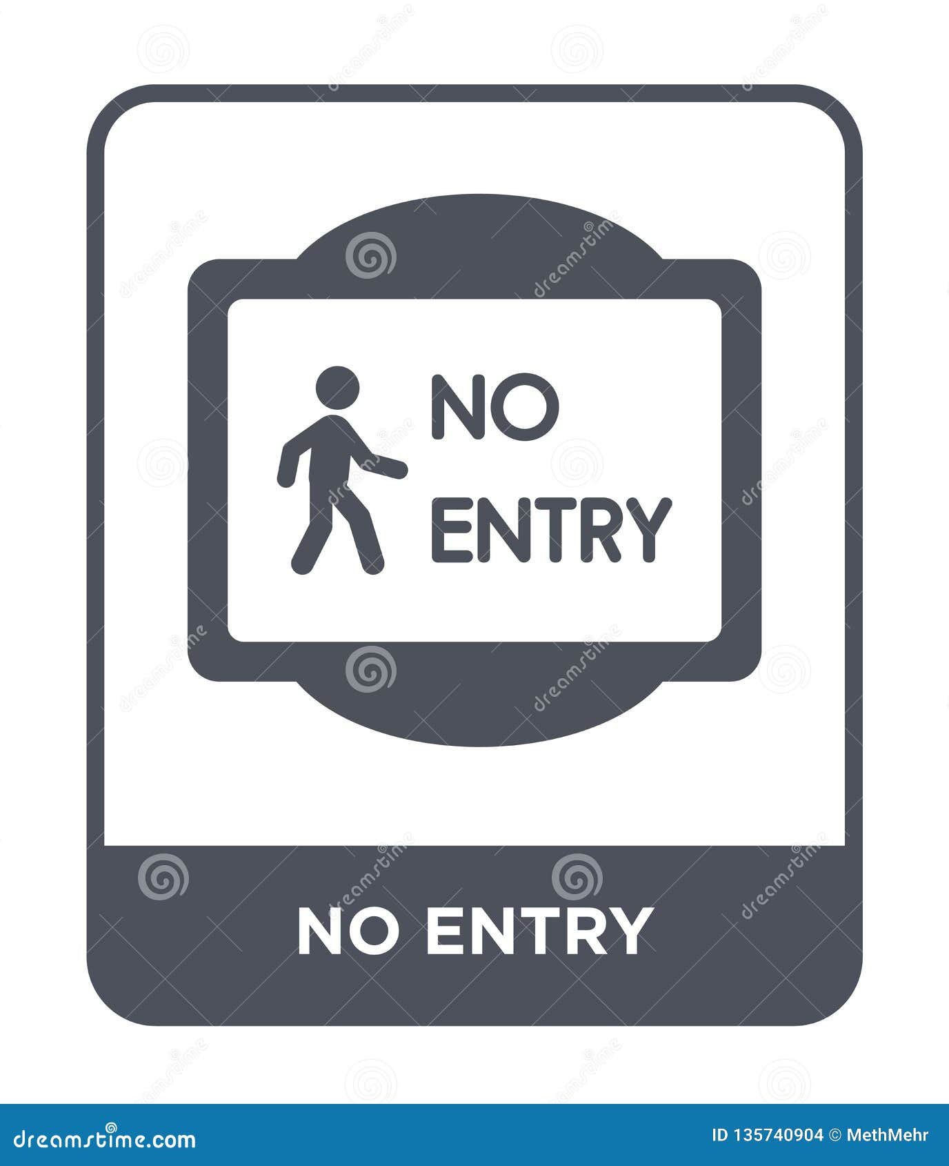 No Entry Icon in Trendy Design Style. No Entry Icon Isolated on White ...