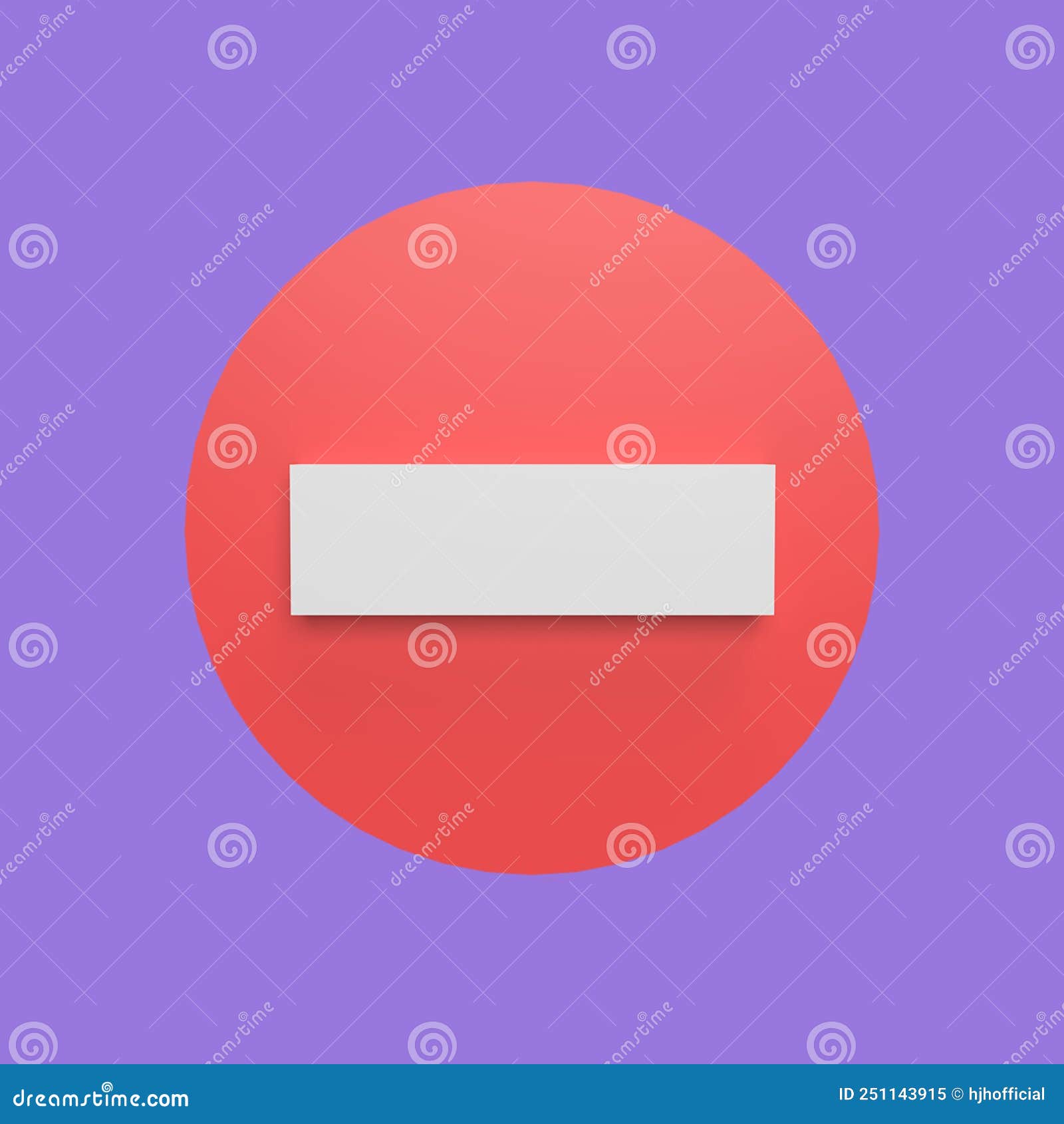 No Entry Mark 3d Icon Model Cartoon Style Concept. Render Illustration ...