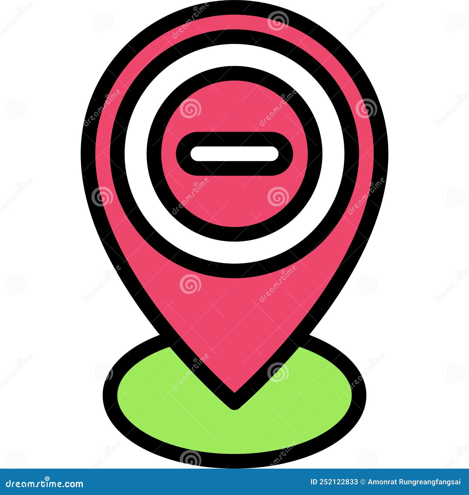 No Entry Pin Icon, Location Map and Navigation Vector Stock Vector ...