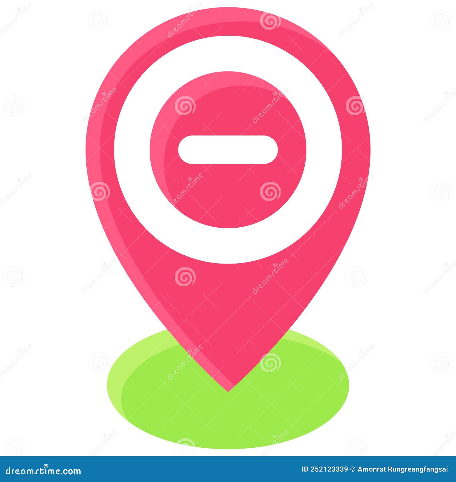No Entry Pin Icon, Location Map and Navigation Vector Stock Vector ...