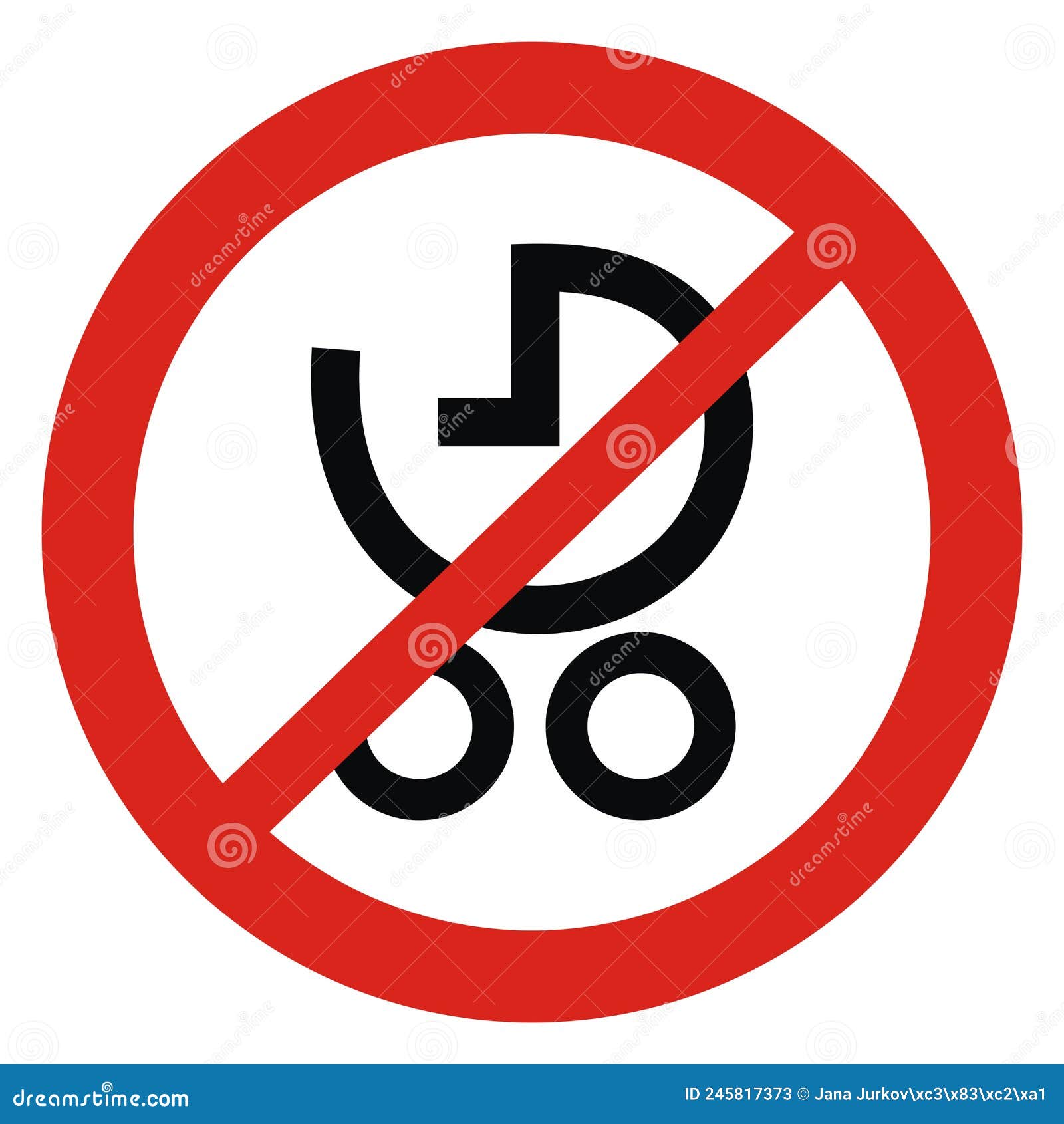 No Entry with Prams, Traffic Sign, Vector Icon Stock Vector ...