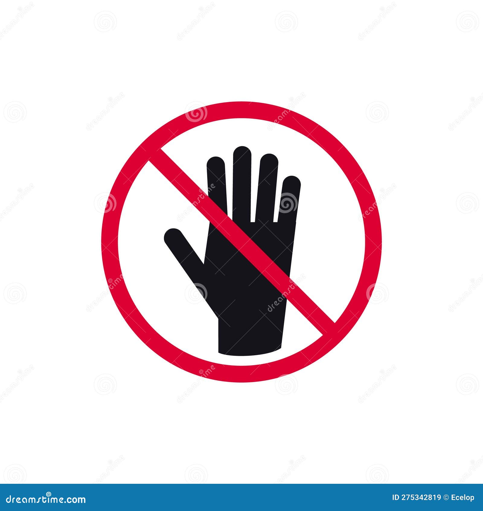 No Entry Prohibited Sign, Forbidden Modern Round Sticker, Vector ...