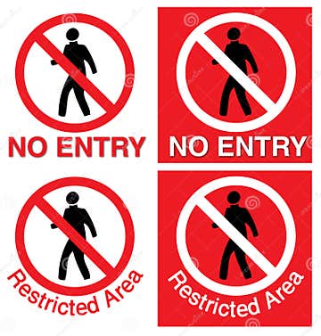 No Entry & Restricted Area Stock Vector - Illustration of illegal ...