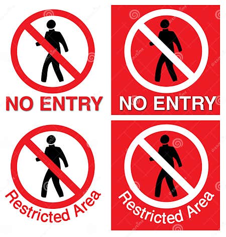 No Entry & Restricted Area Stock Vector - Illustration of illegal ...